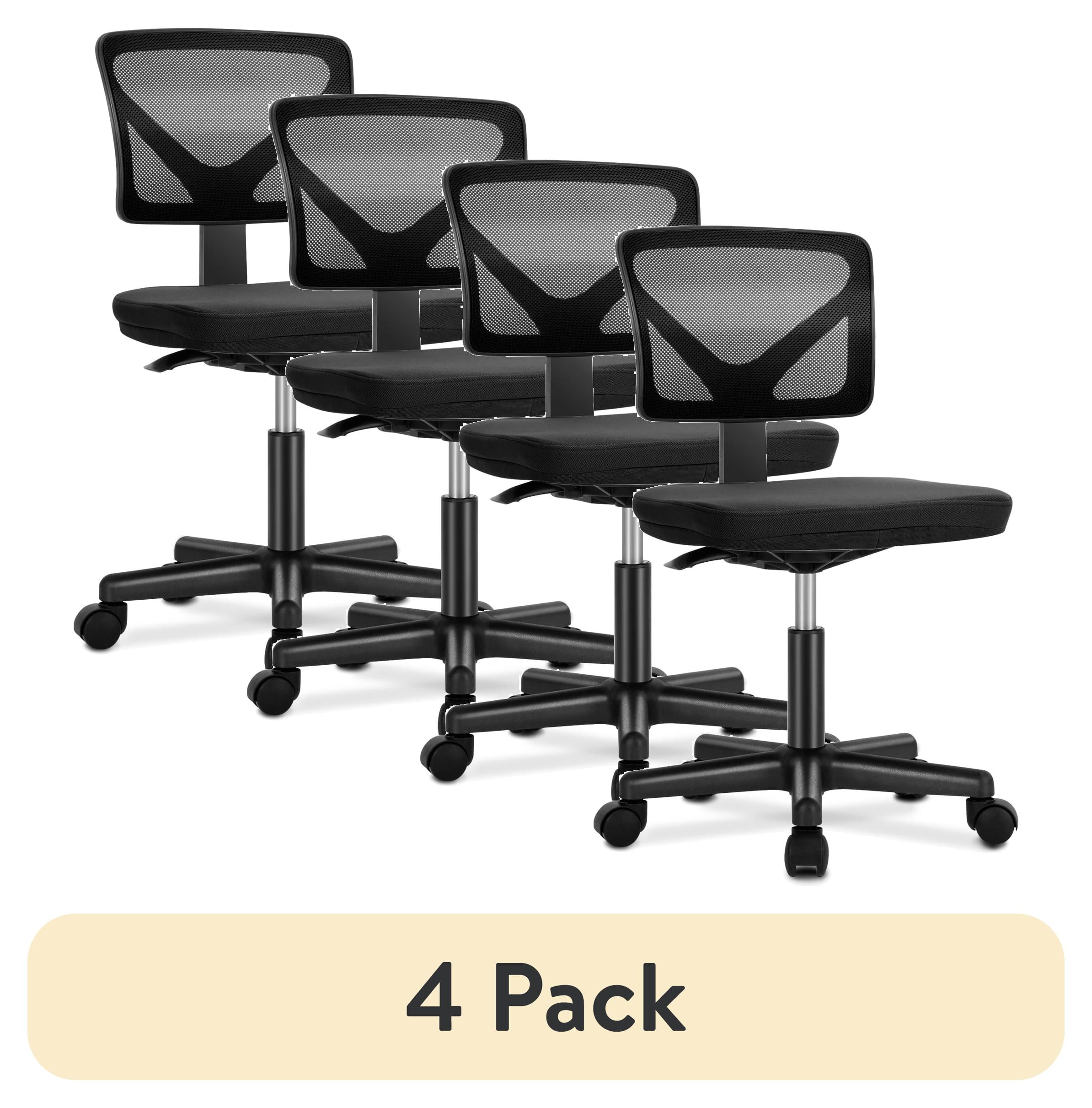 (4 pack) edx Home Office Desk Chair, Armless Mesh Computer Chair for ...