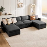 CONCETTA 6-Seat Durable U-Shaped Modular Sofa Sectional, Convertible w ...