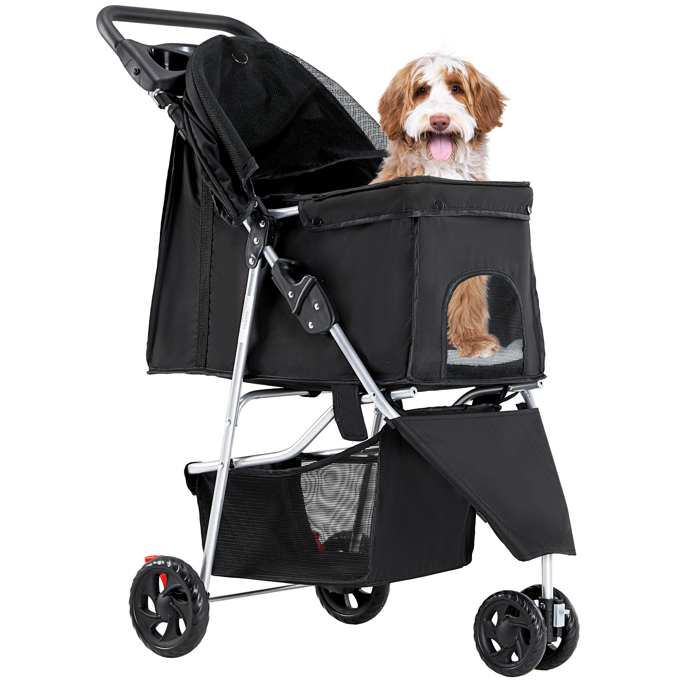 Pet Stroller for Medium/Large Dog/Cat, Up to 110lbs, 4-Wheel Folding ...