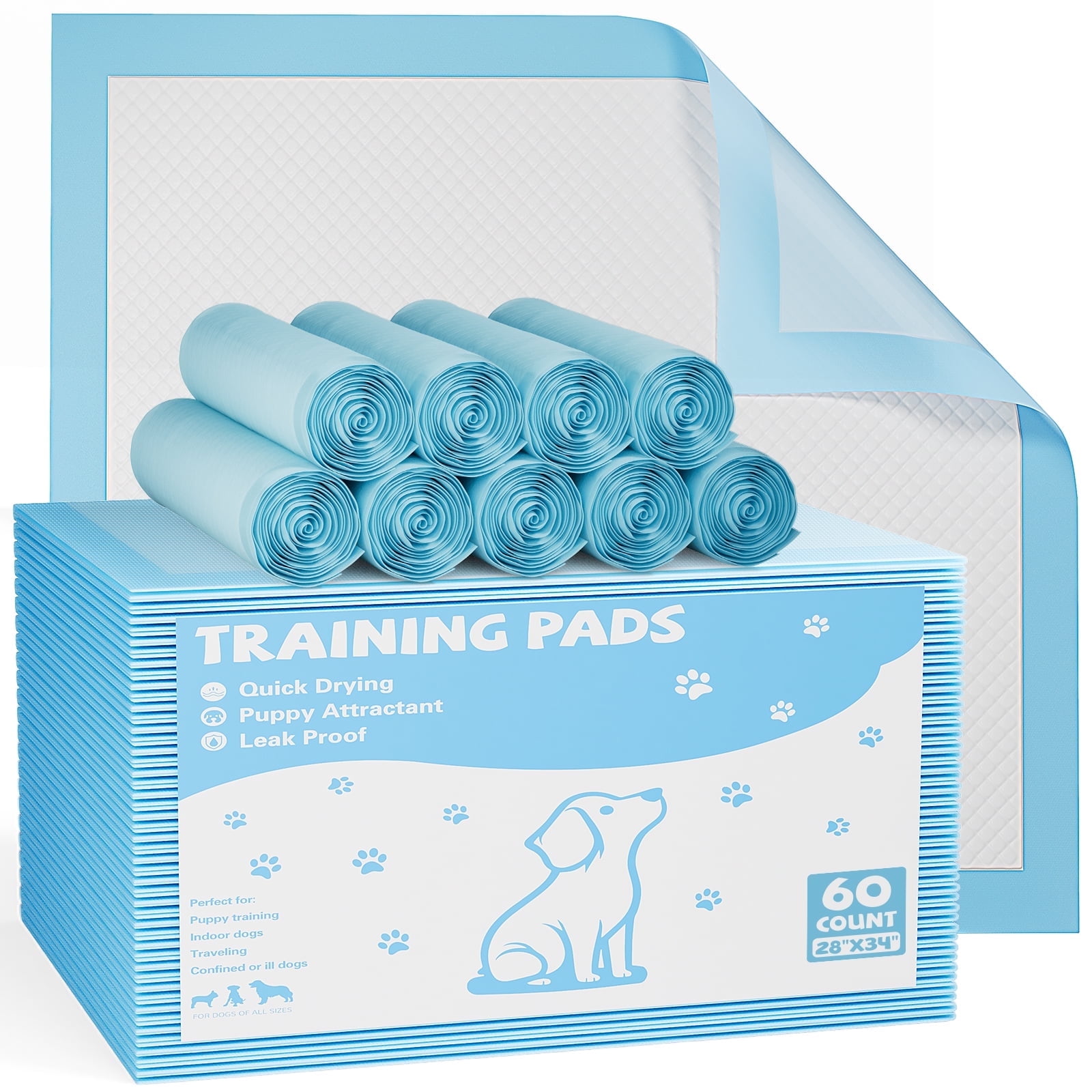 EDX Pet Training Pads, Extra Large 28x34 in, 60 Count, Quick-Drying ...