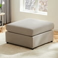 Edx Fabric Living Room Square Ottoman Module for Sectional Sofa, Grey ...