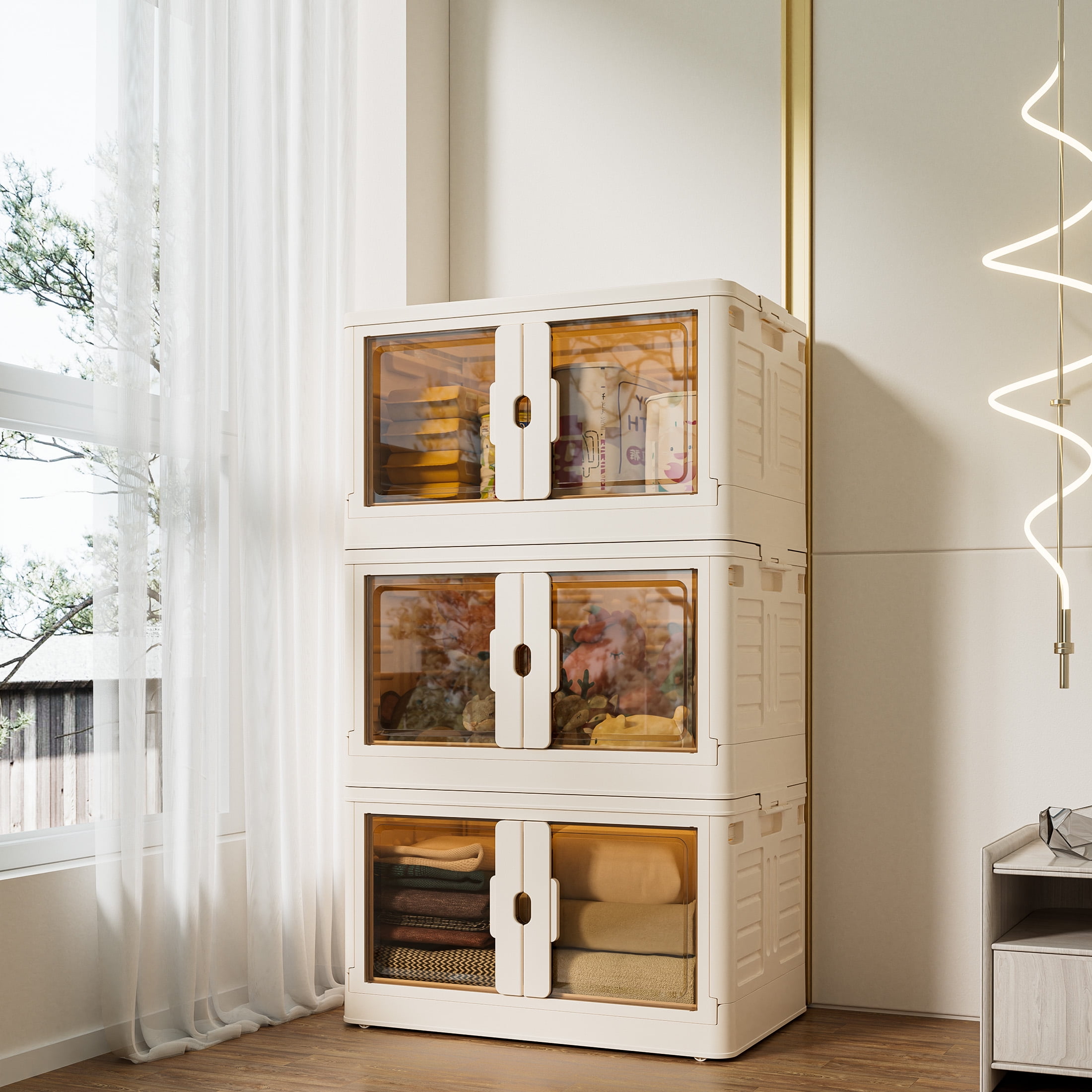 edx Storage Bins with Lids and Wheels, 19 Gal, 3 Pack, Collapsible ...