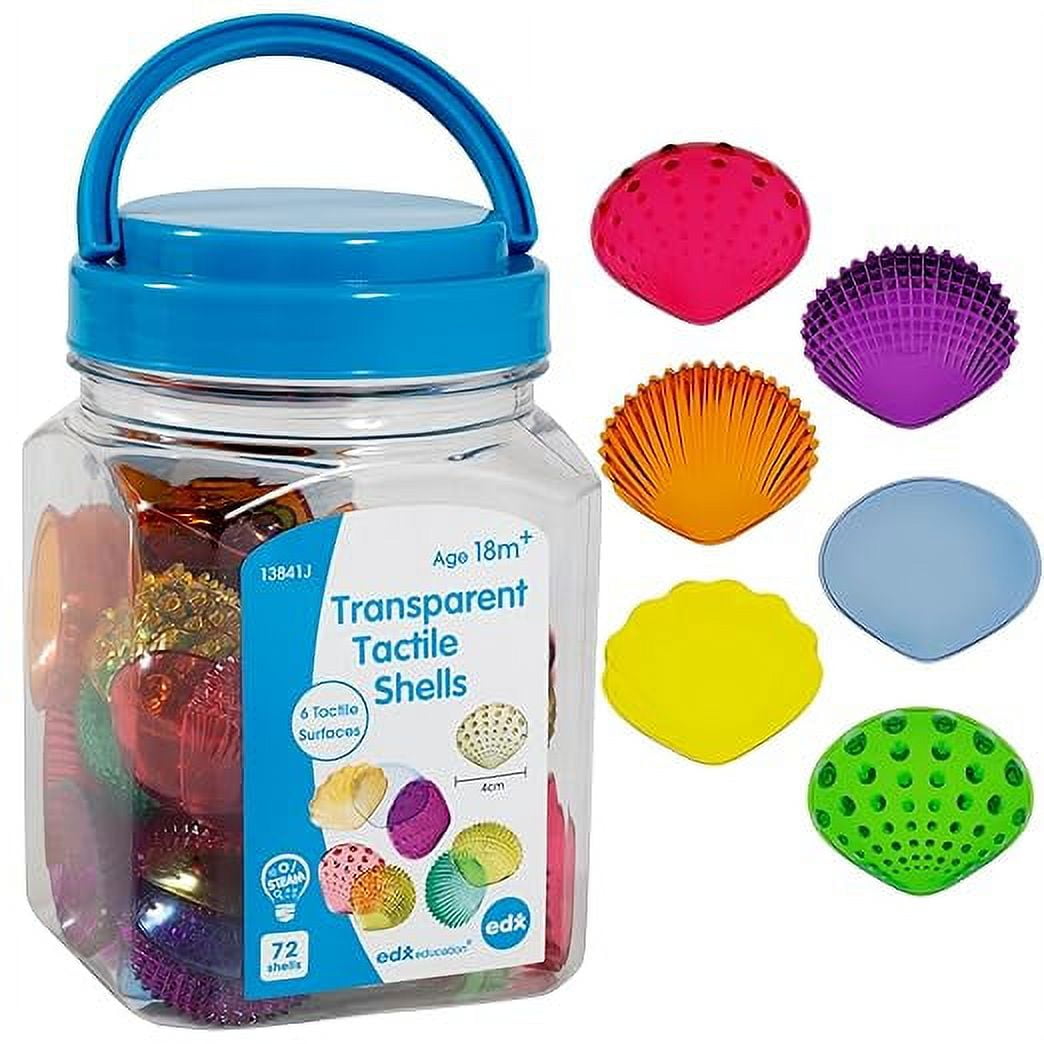 edxeducation-13841 Tactile Shells - Set of 72 - Translucent - 6 ...