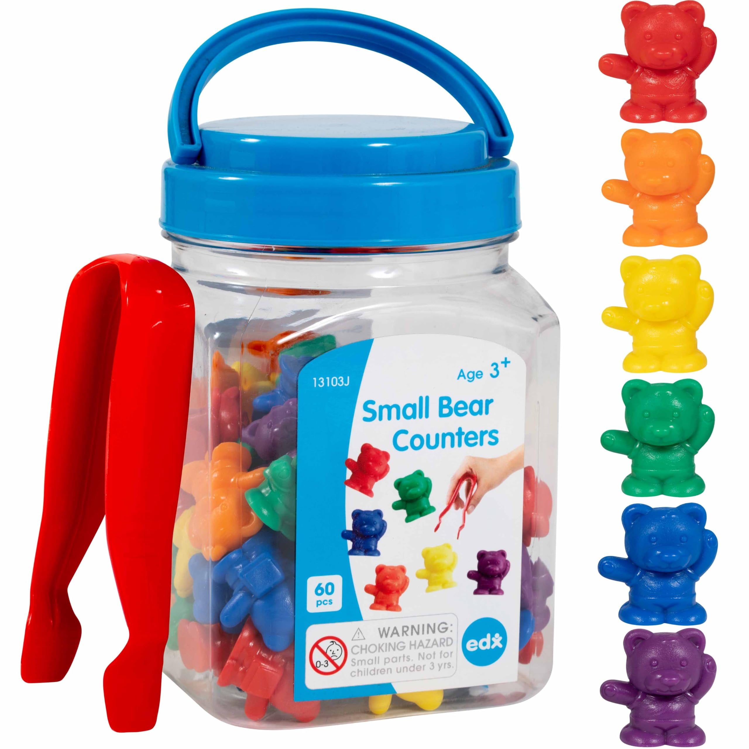 edxeducation Small Bear Counters MMF7 - Mini Jar - Set of 60 - Early ...