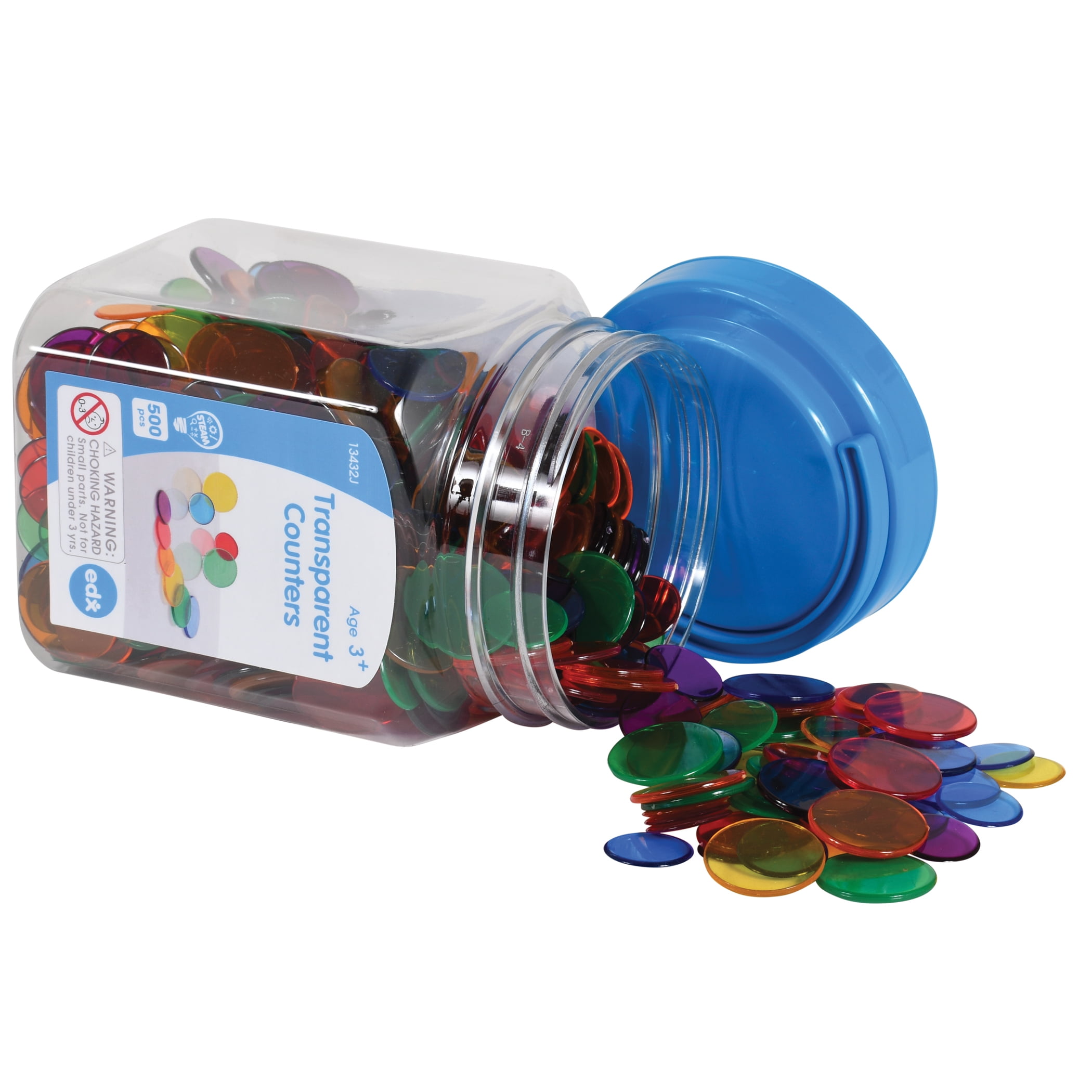 edxeducation Transparent Counters - Mini Jar - Set of 500 - Walmart.com