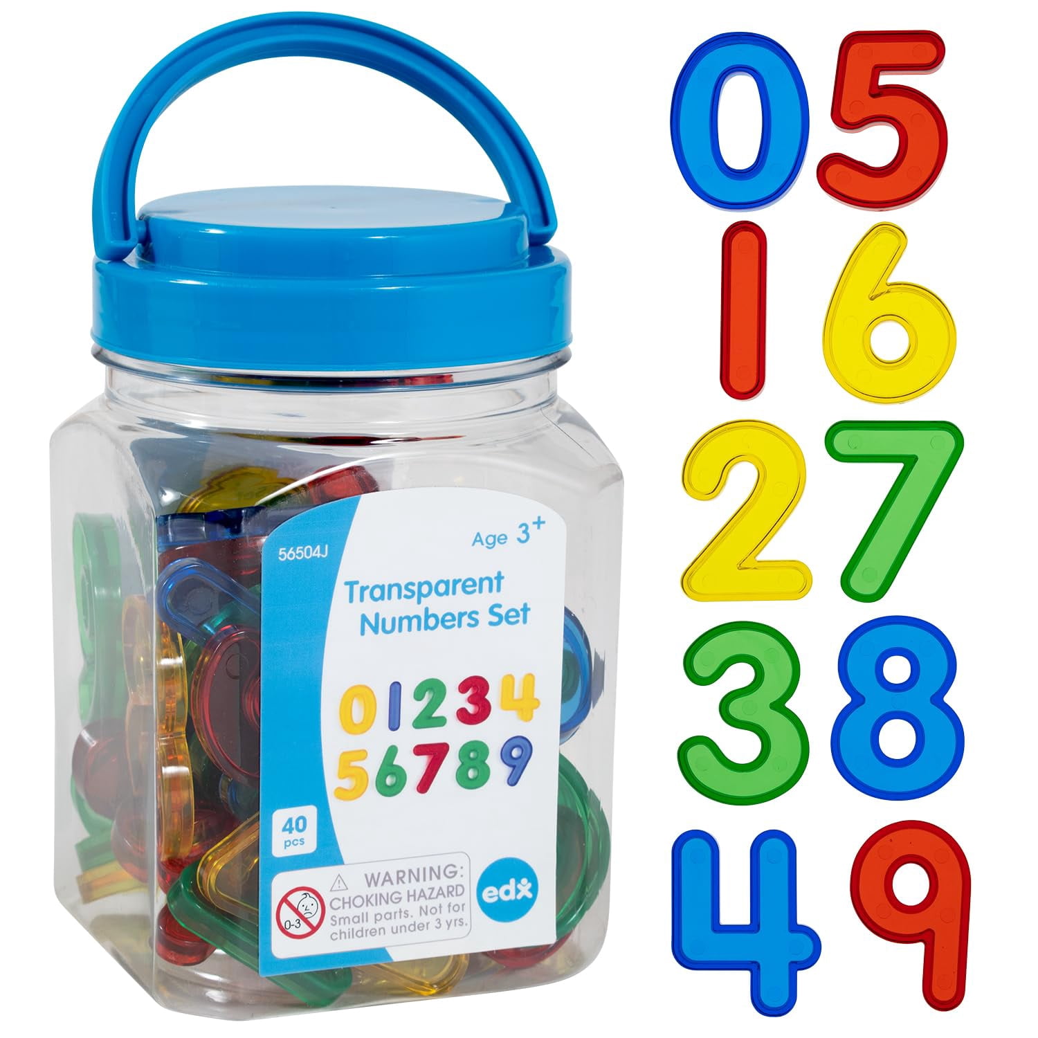 edxeducation Transparent Numbers Set DHF10 - Mini Jar Set of 40 ...