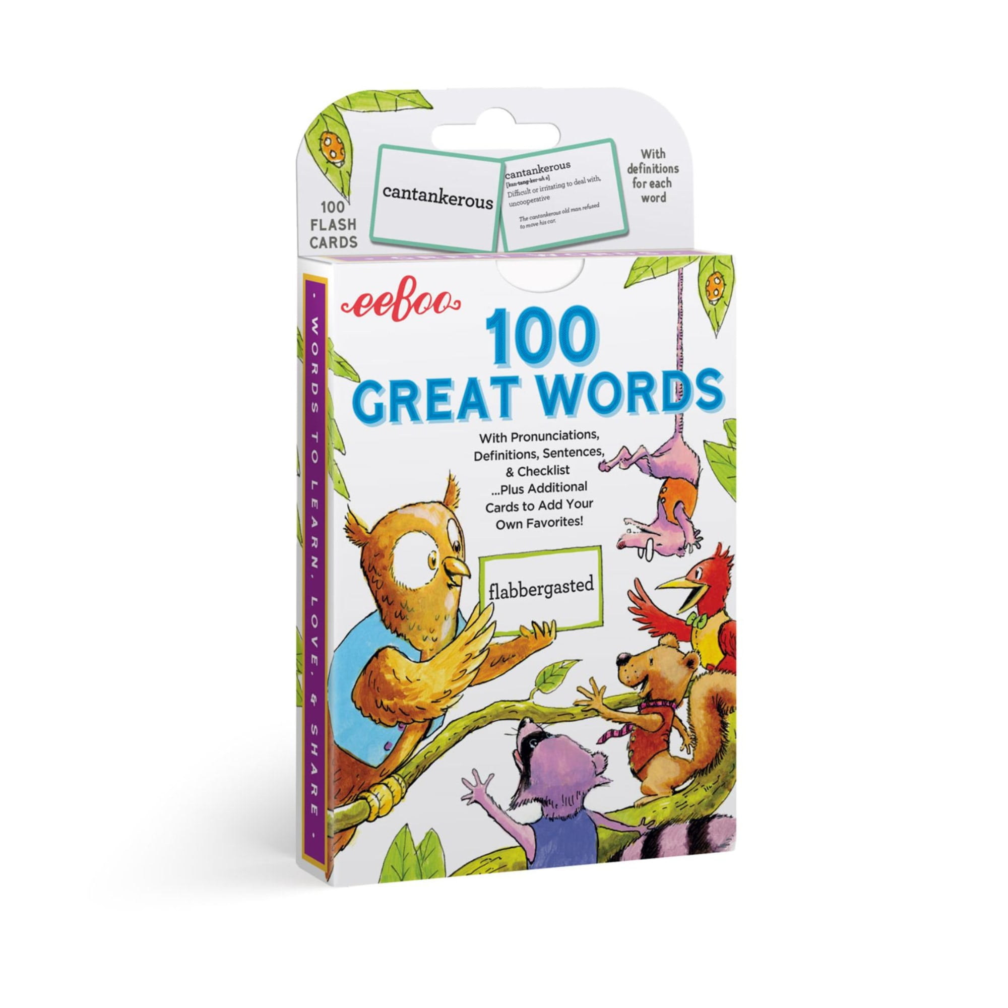 eeBoo 100 Great Words Vocabulary Educational Flash Cards - Walmart.com