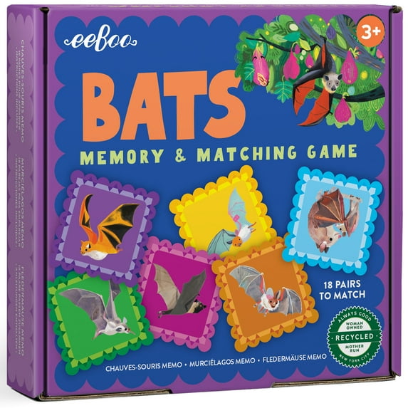 eeBoo: Bats Little Memory & Matching Game - 18 Pairs To Match ...