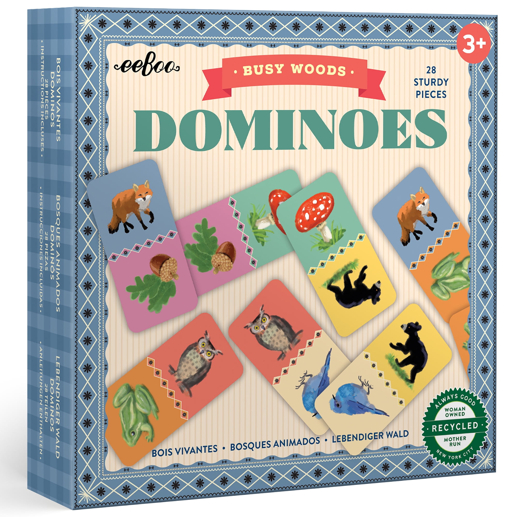 eeBoo: Dominoes: Busy Woods - 28 Colorful Tiles, Animal & Nature Themed ...