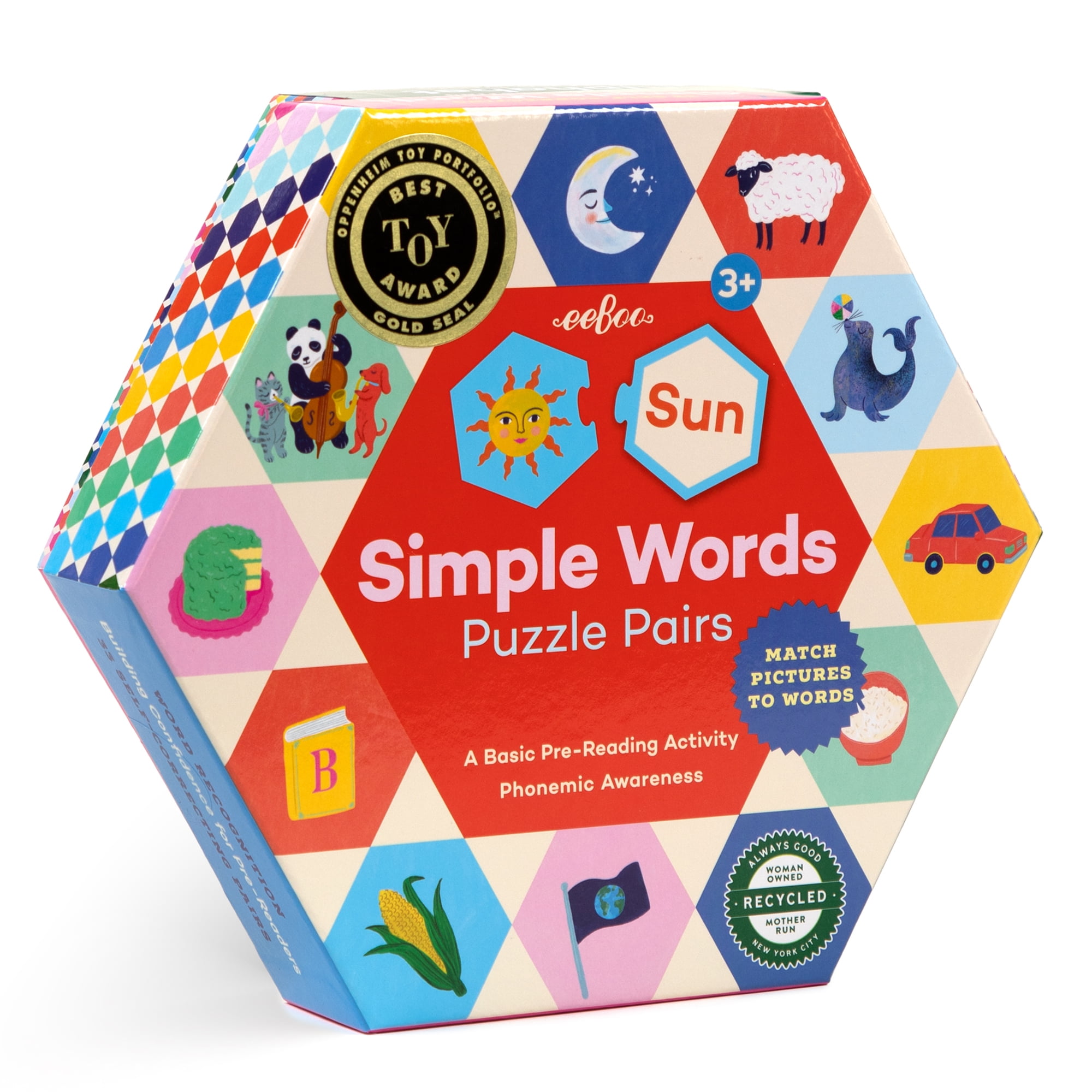 eeBoo: Hexagon Puzzle Pairs - Simple Words - 33 Pairs, Match Pictures ...