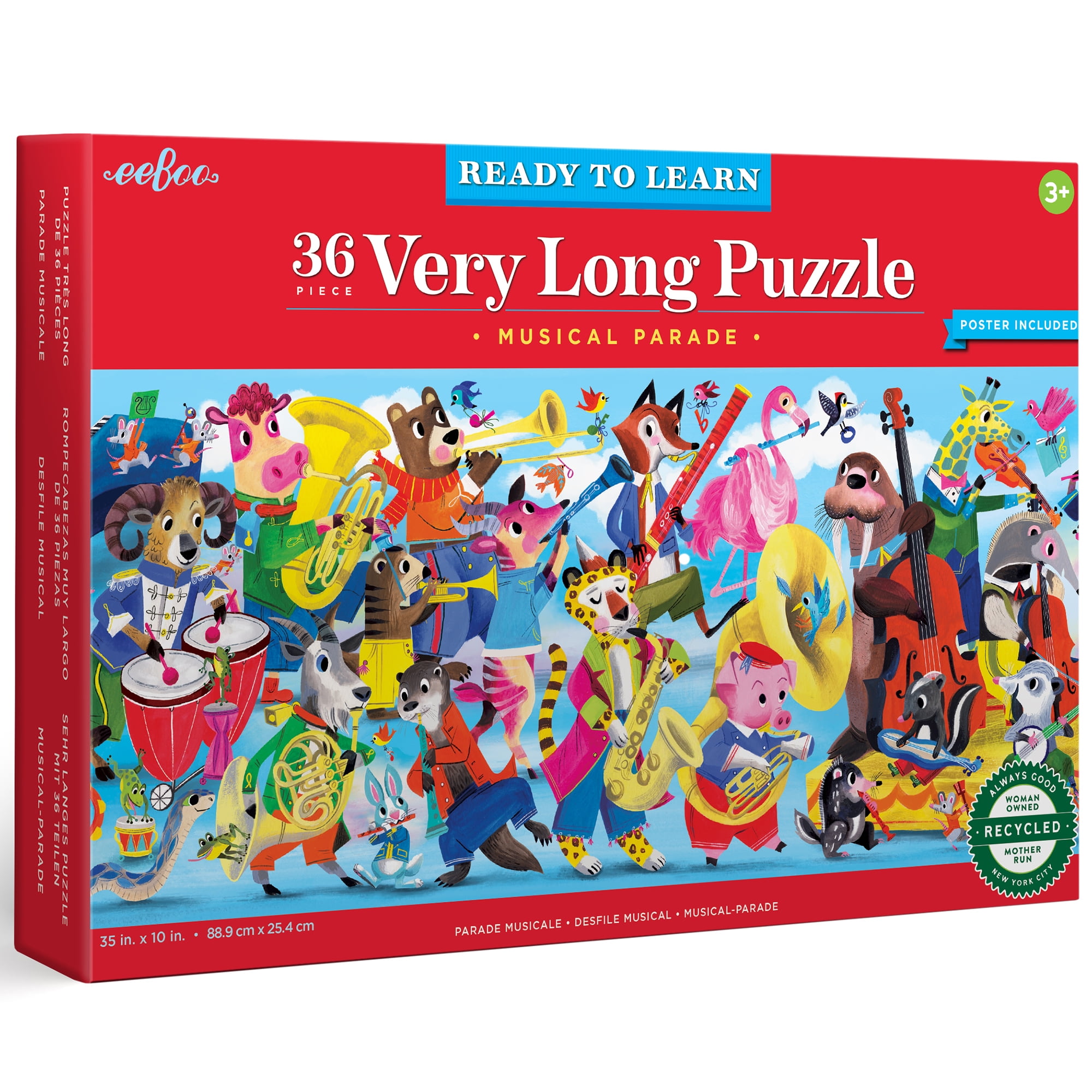 eeBoo Musical Parade 36 Piece Long Puzzle with Poster for Kids, 35" x ...