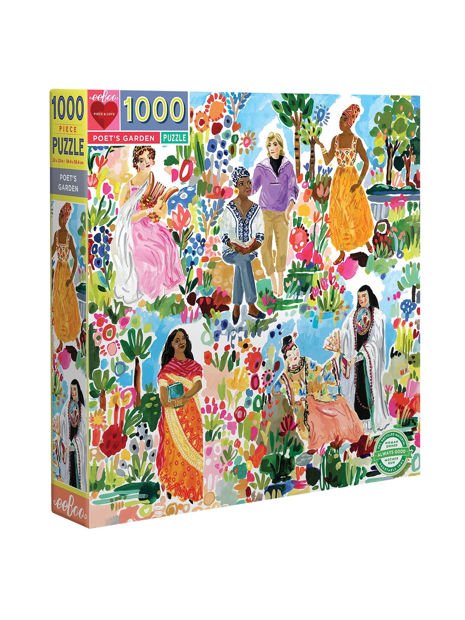 eeBoo Piece and Love Poet's Garden 1000 piece square adult Jigsaw ...