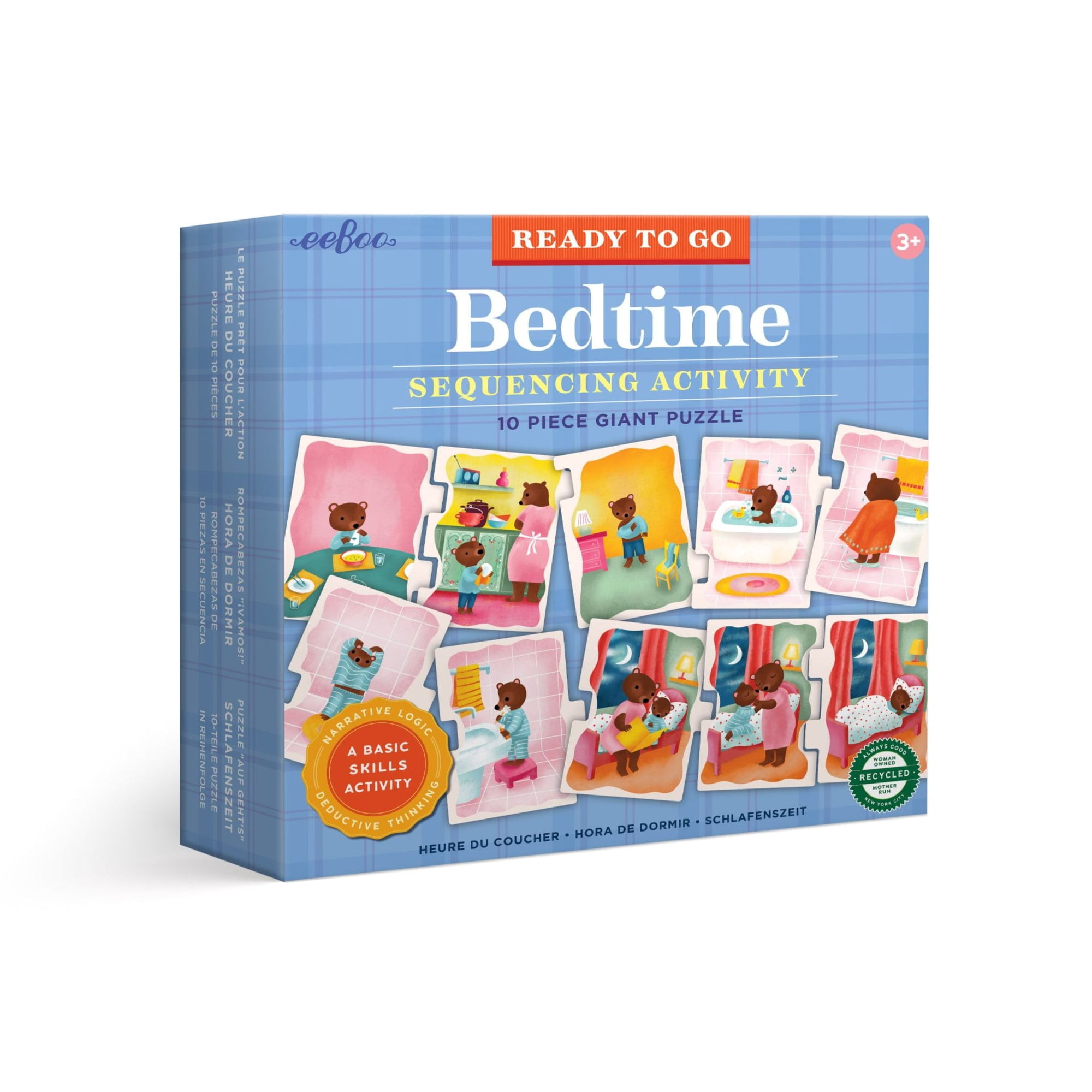 eeBoo Ready to Go Puzzle - Bedtime Sequencing Activity, Ages 3 and Up ...