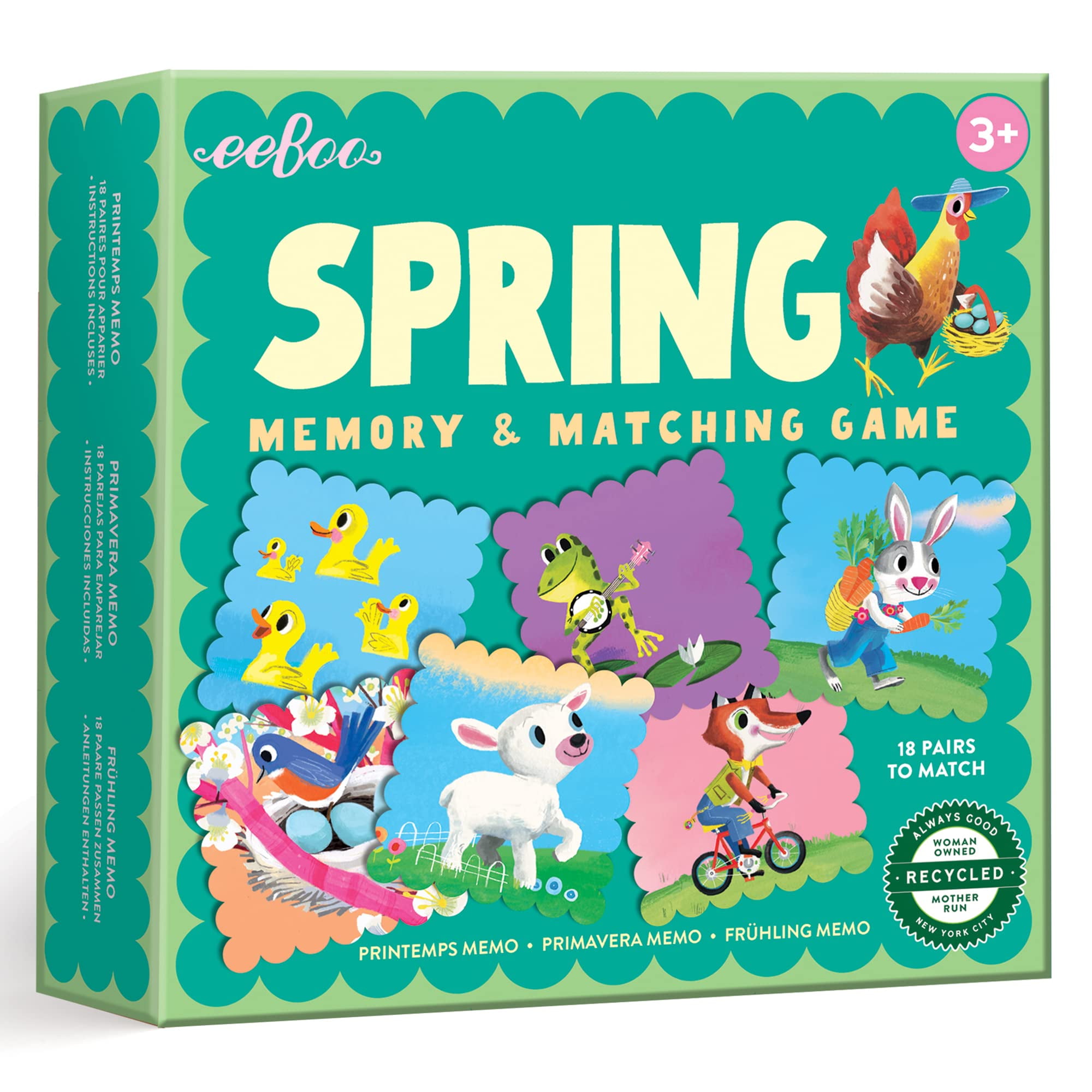 eeBoo Spring Little Square Memory & Matching Game, Developmental and ...