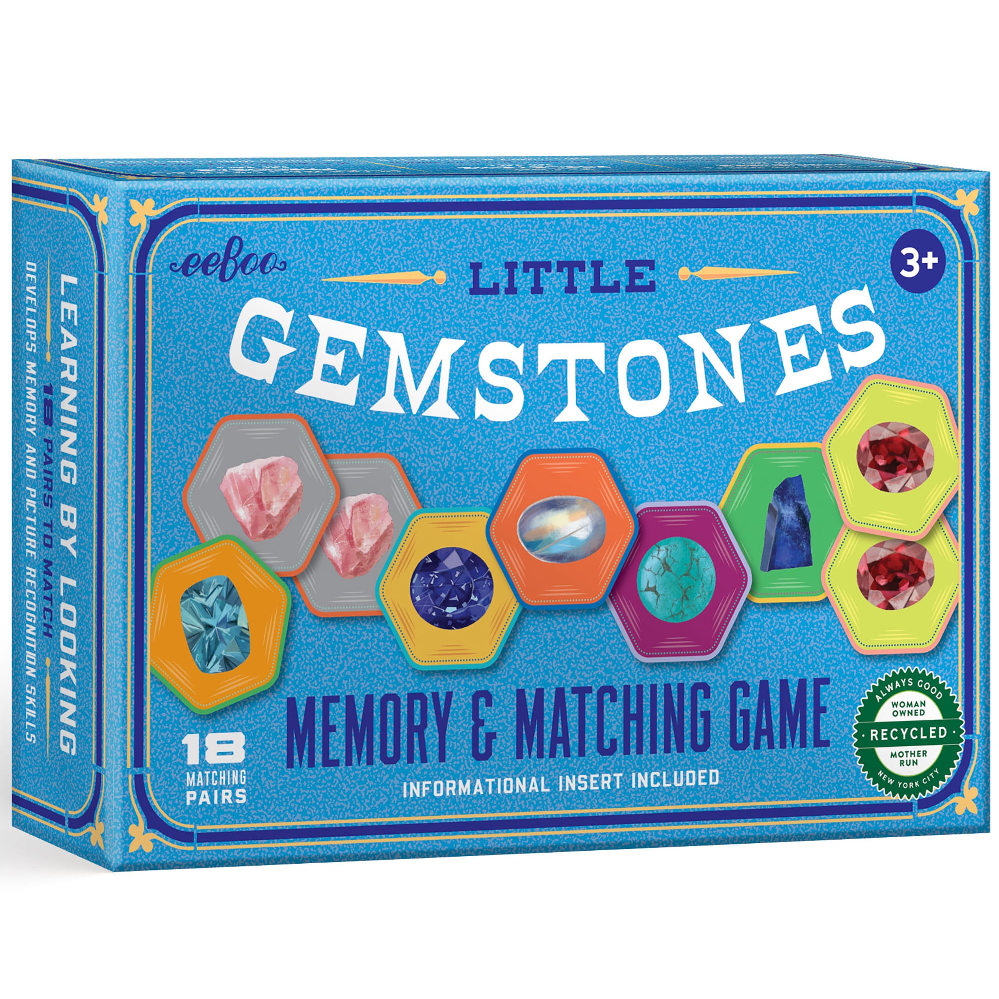 eeboo: Memory & Matching Game: Little Gemstones - 18 Pairs To Memorize ...