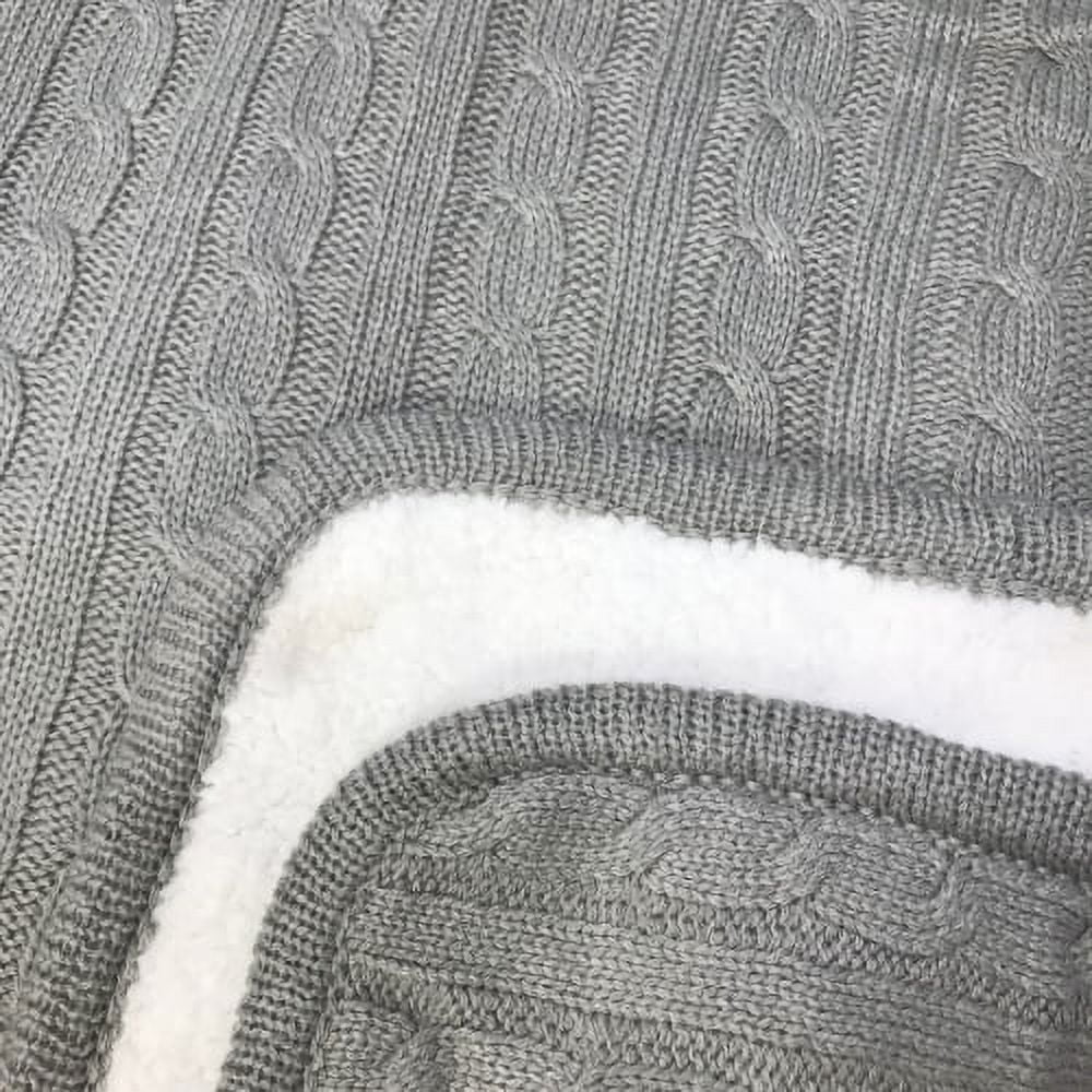 effe bebe Magnolia Cable Knit and Sherpa Baby Blanket 30"x40" (Classic ...