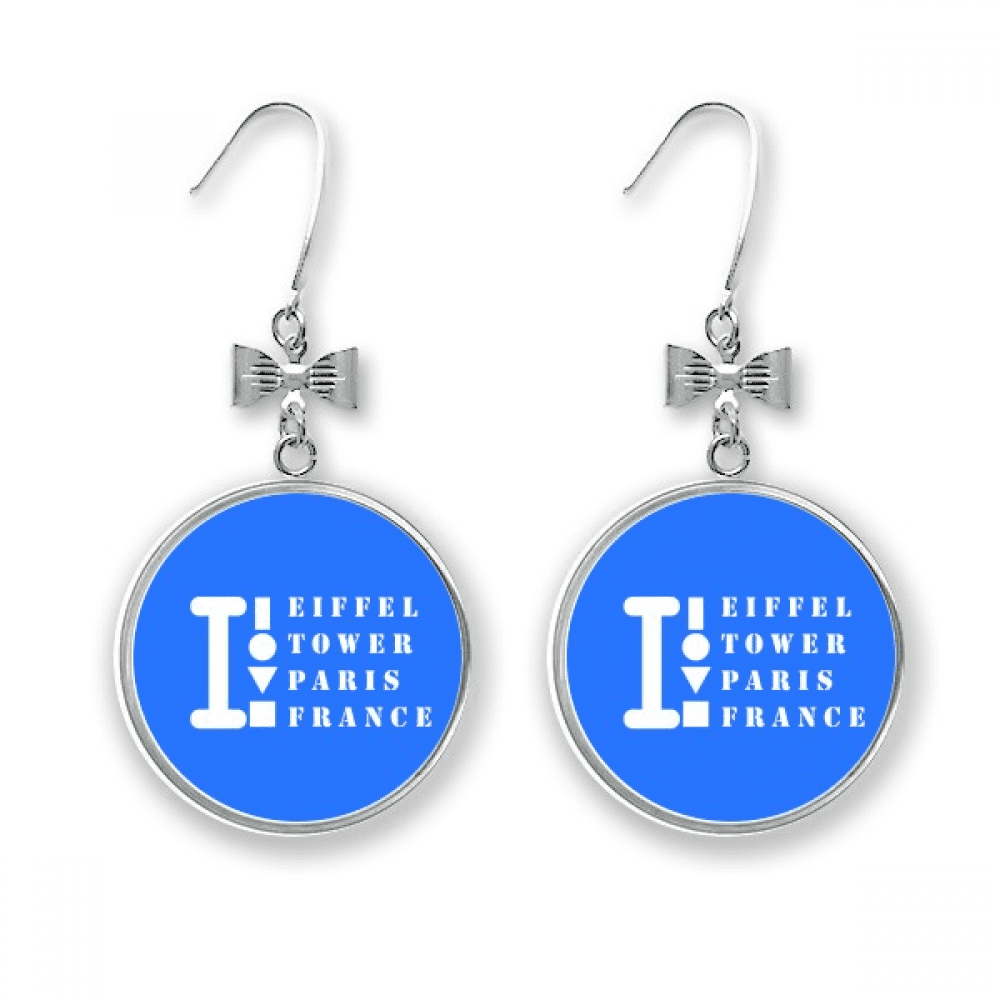 eiffel tower paris france bow earrings drop stud pierced hook - Walmart.com