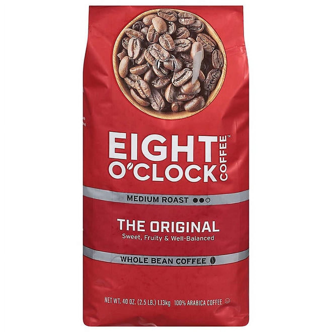 Eight O'Clock Coffee, Original Whole Bean, Medium Roast, 100% Arabica, 40 oz - Walmart.com