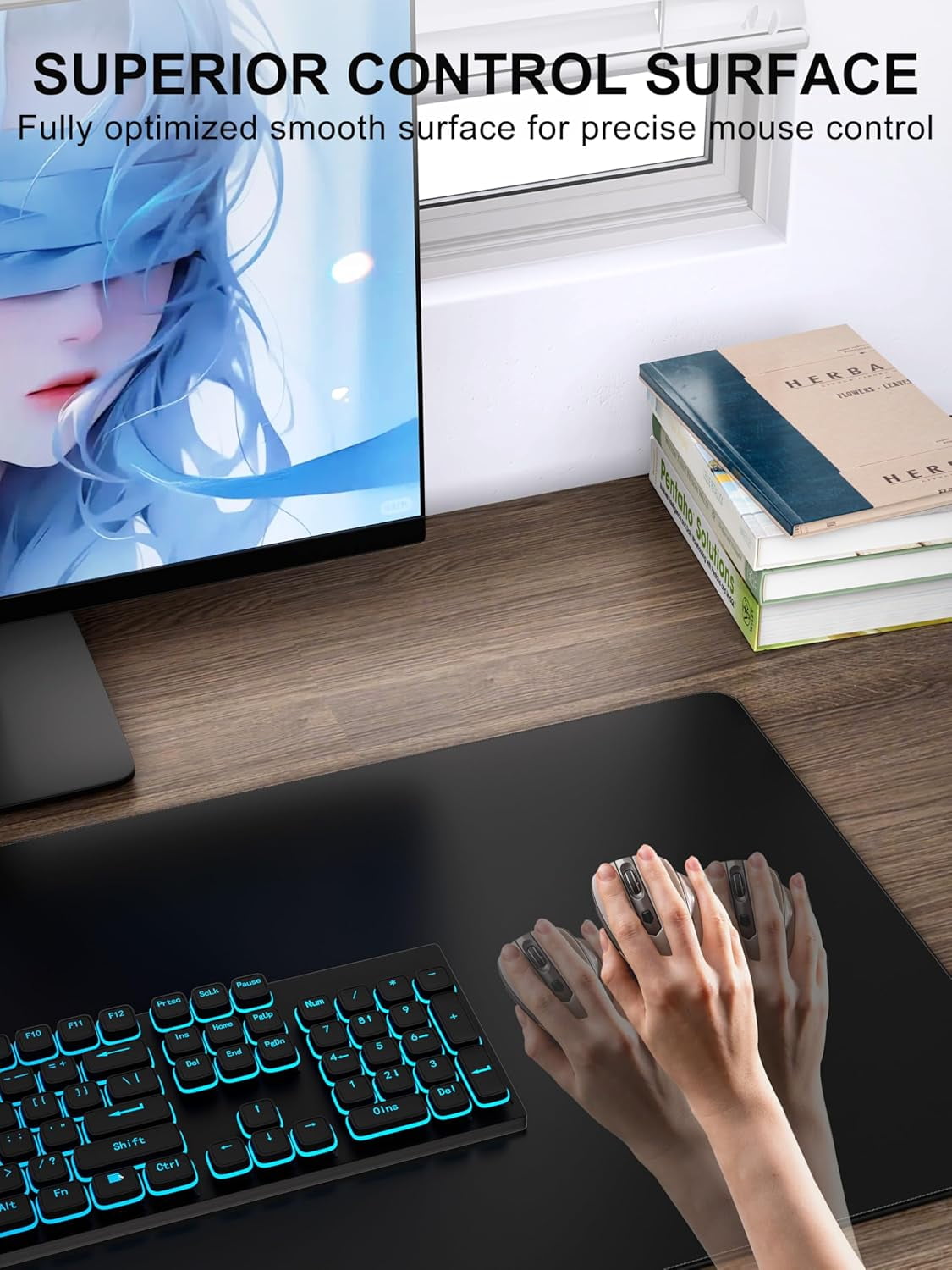 eijhitkh Wireless Charging Mouse Pad Gaming Mousepad Office Large Desk ...