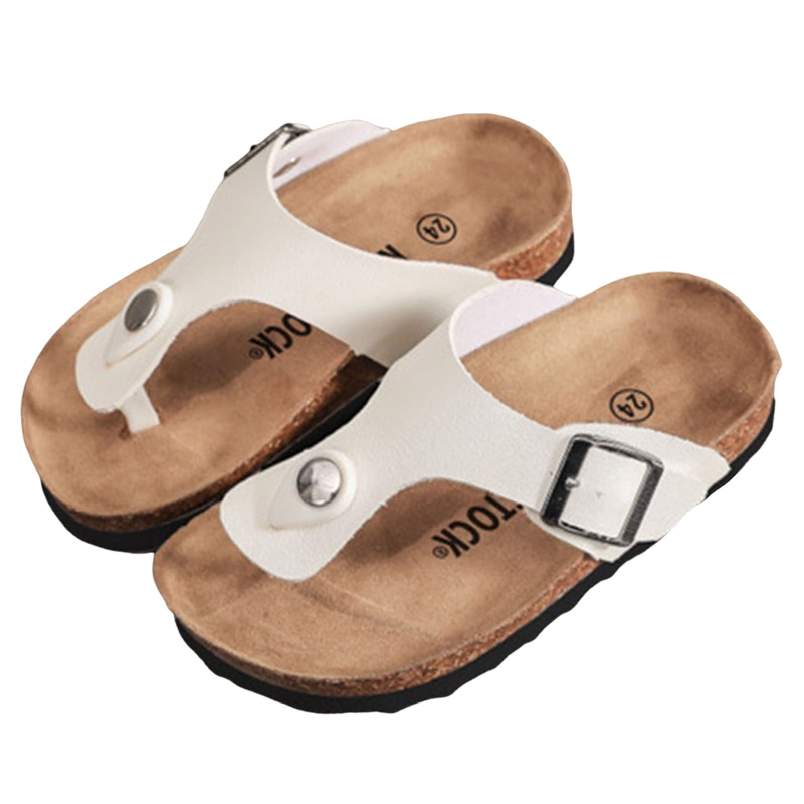 eileial Boys Girls Cork Footbed Sandals Kids Flip Flops with Adjustable ...