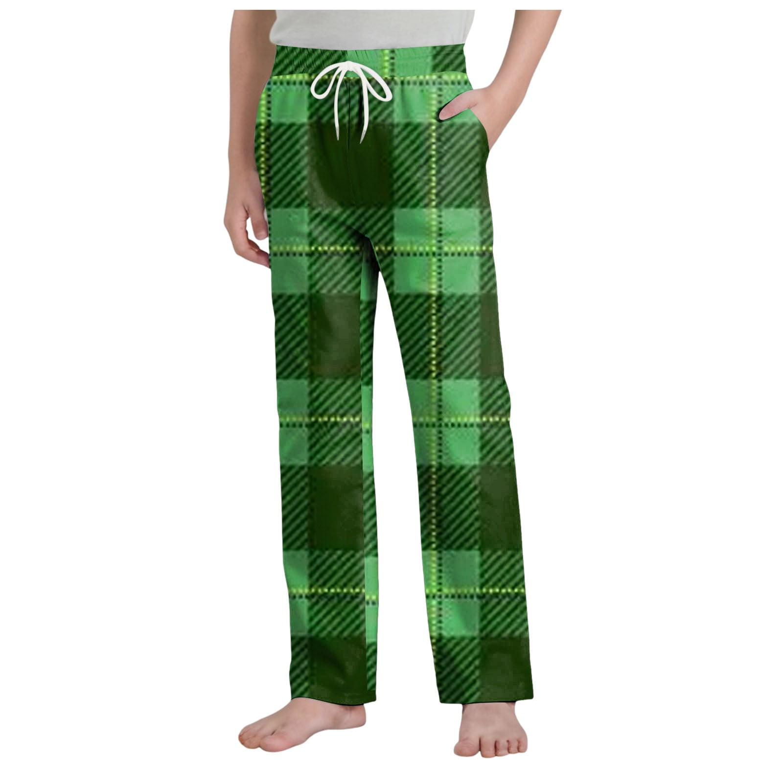 eileial Boys Pajamas Boy's 100% Cotton Pajama Lounge Sleep Pants Plaid ...