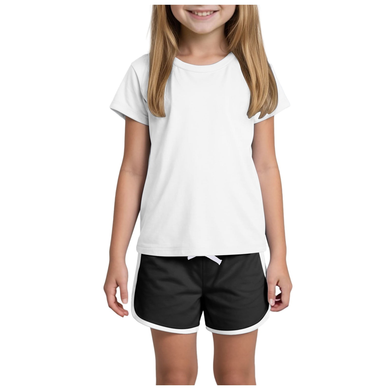 eileial Girls 2025 Summer Clothes Sets Kids Colorblock Matching Outfits ...