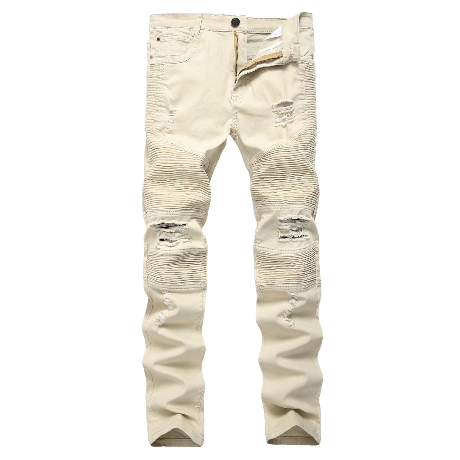 eileial Jeans for Men Slim Denim Regular Fit Tapered Leg Distressed ...