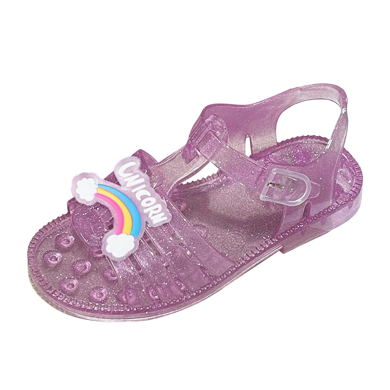 eileial Jelly Sandals for Girls Little Girl Sandals Soft Rubber Sole ...