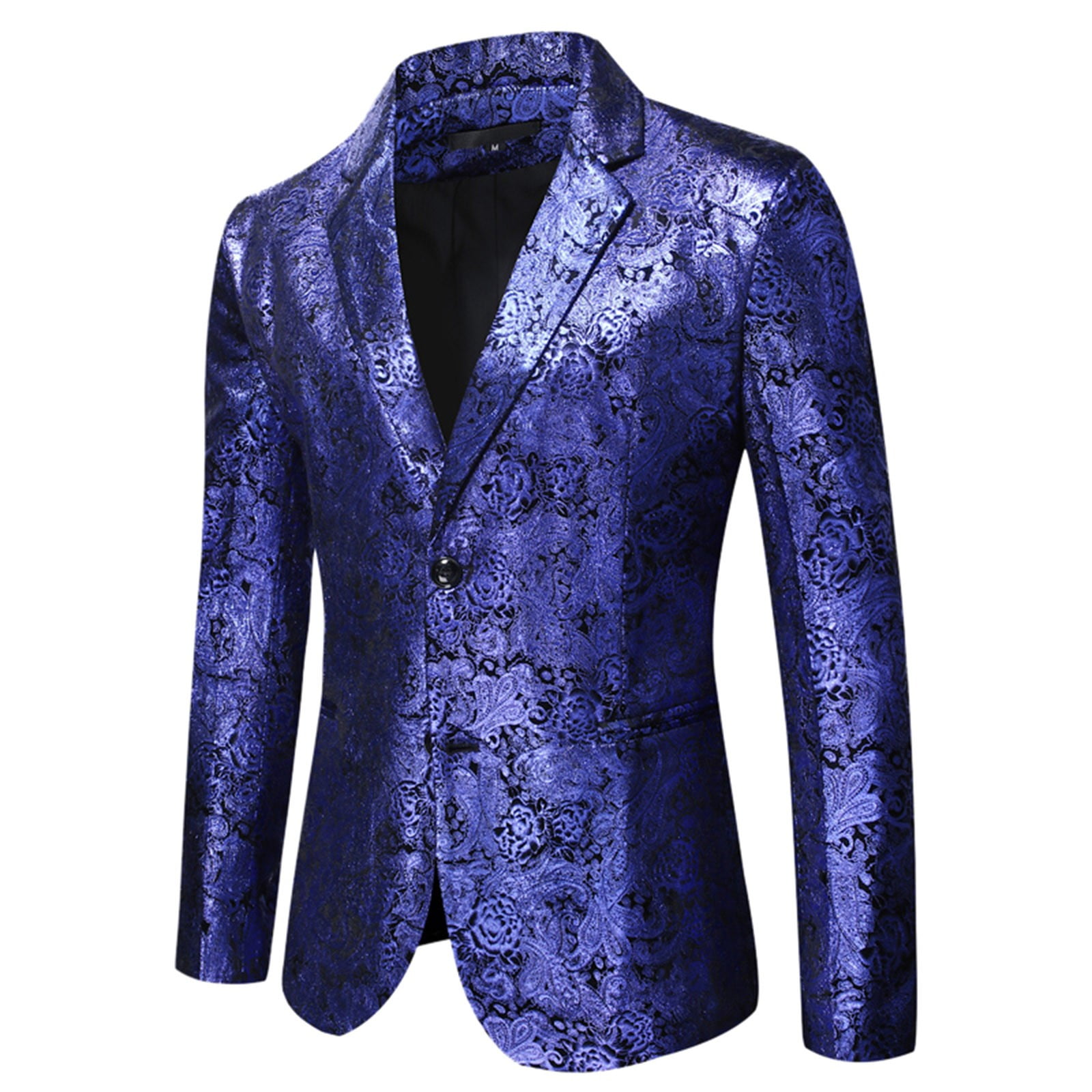 eileial Men Sequin Shiny Prom Suit Jacket One Button Slim Fit Sport ...