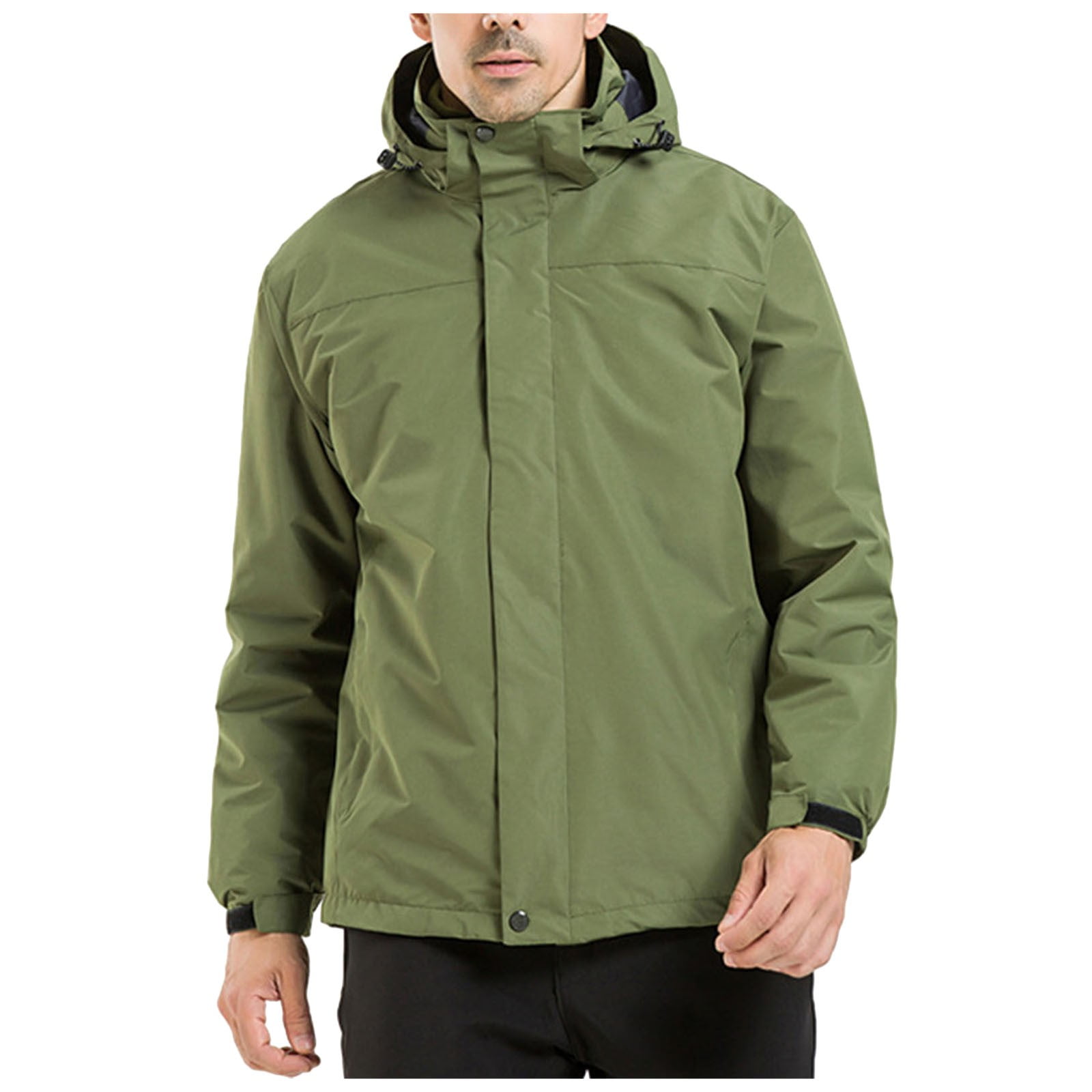 eileial Men's Lightweight Waterproof Rain Shell Jacket Raincoat with ...
