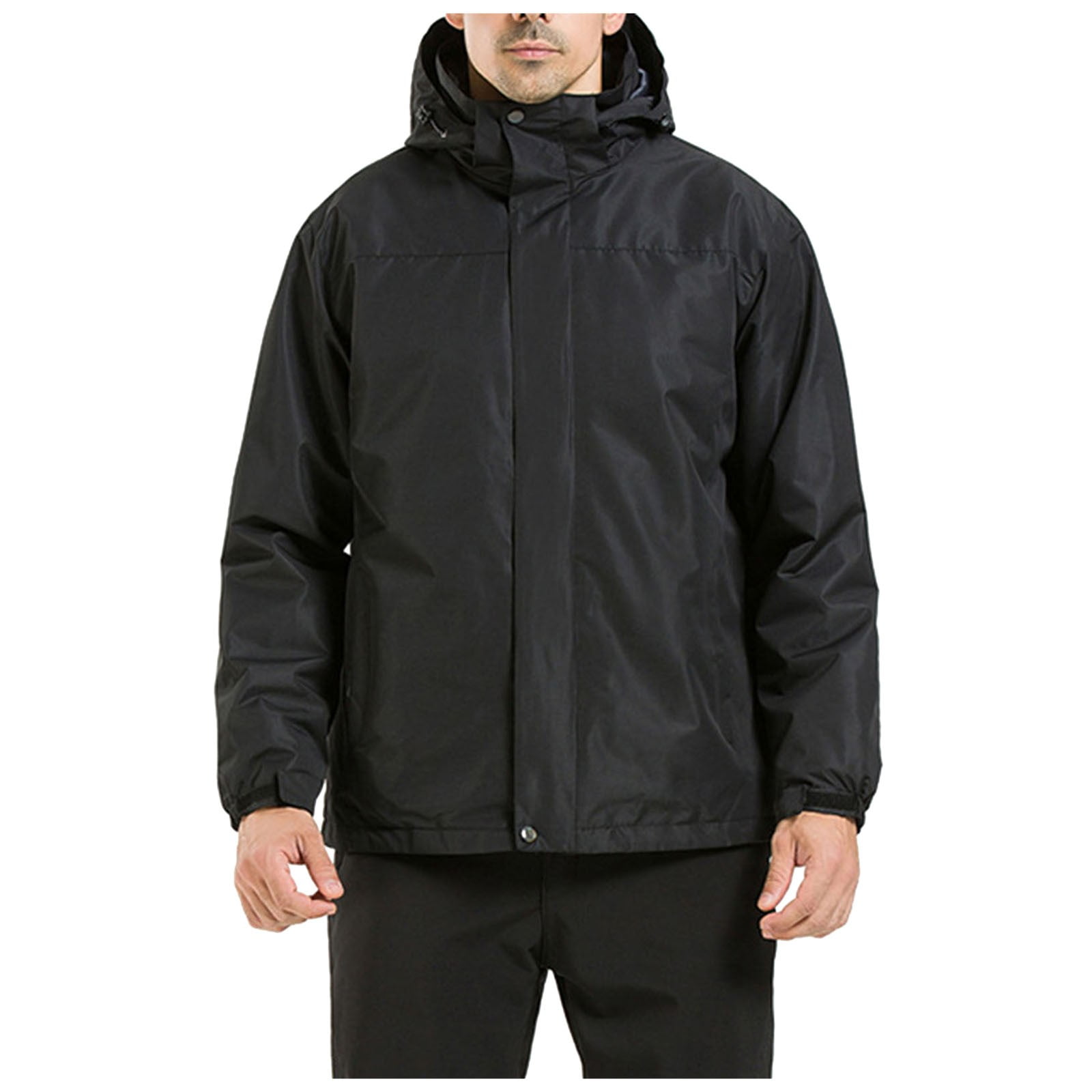 eileial Men's Lightweight Waterproof Rain Shell Jacket Raincoat with ...