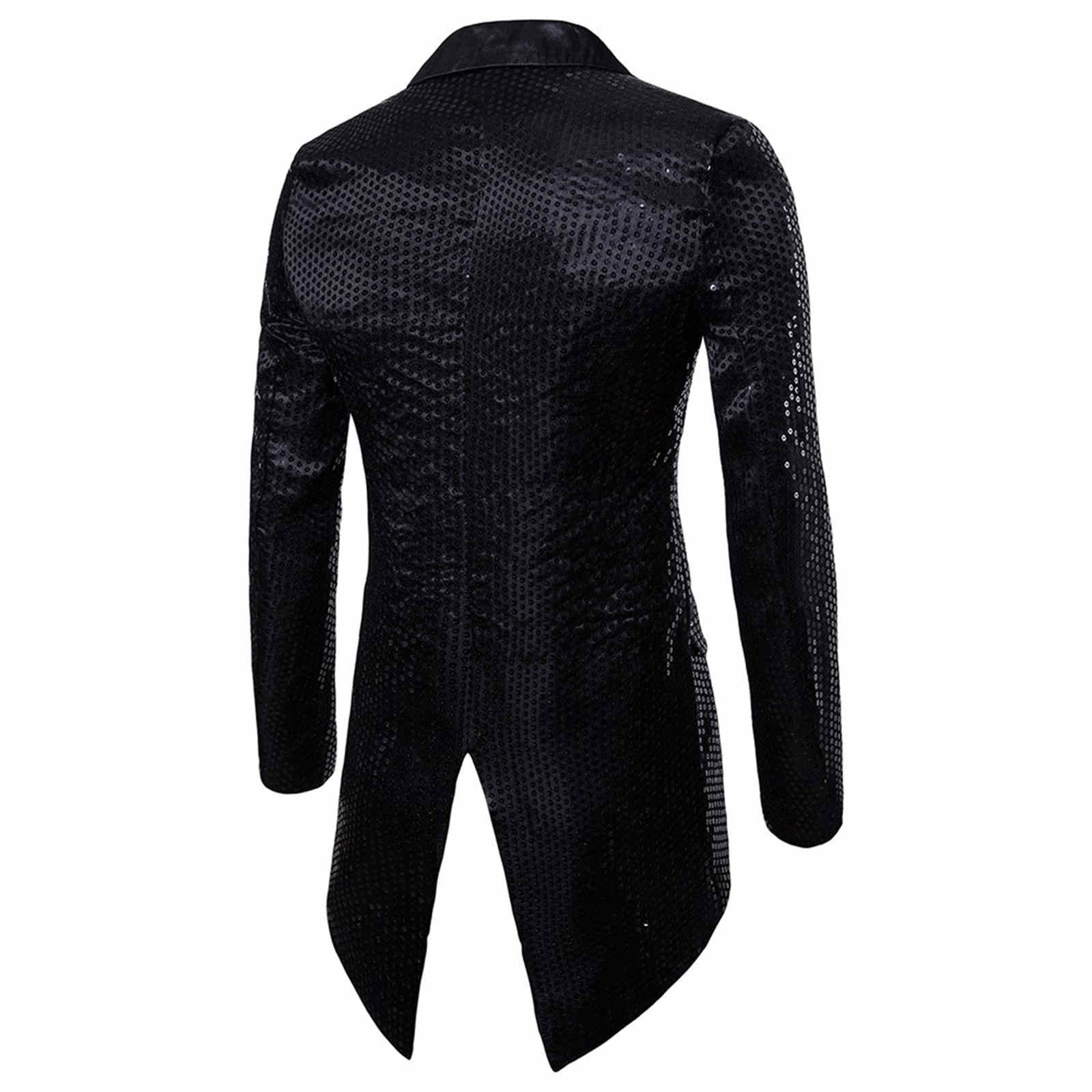 eileial Men's Tuxedo Jacket Tails Slim Fit Tailcoat Dress Coat ...