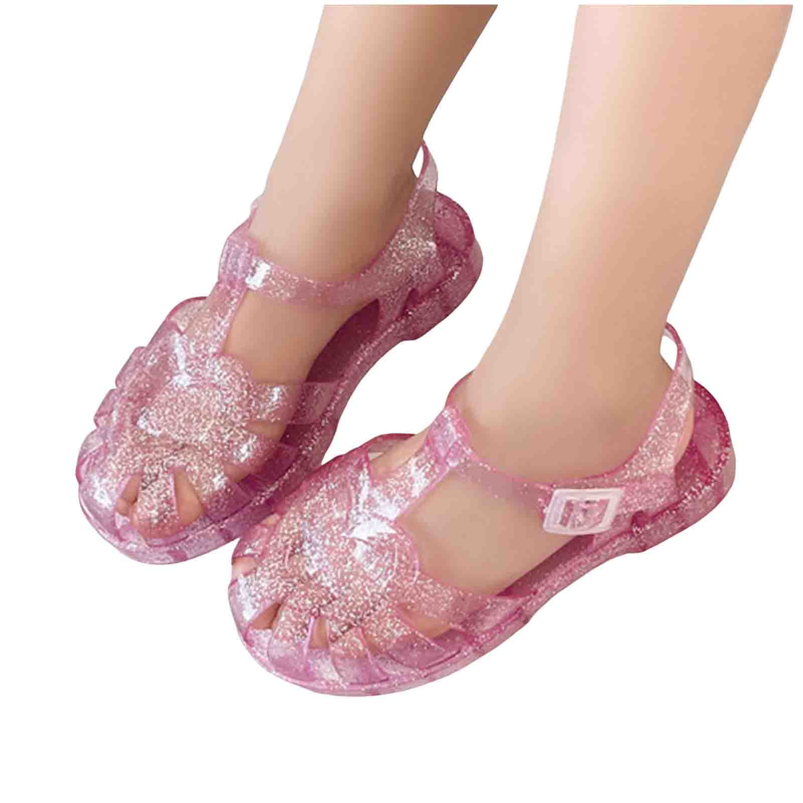 eileial Princess Jelly Flats Shoes Rubber Sole Closed Toe Princess Flat ...
