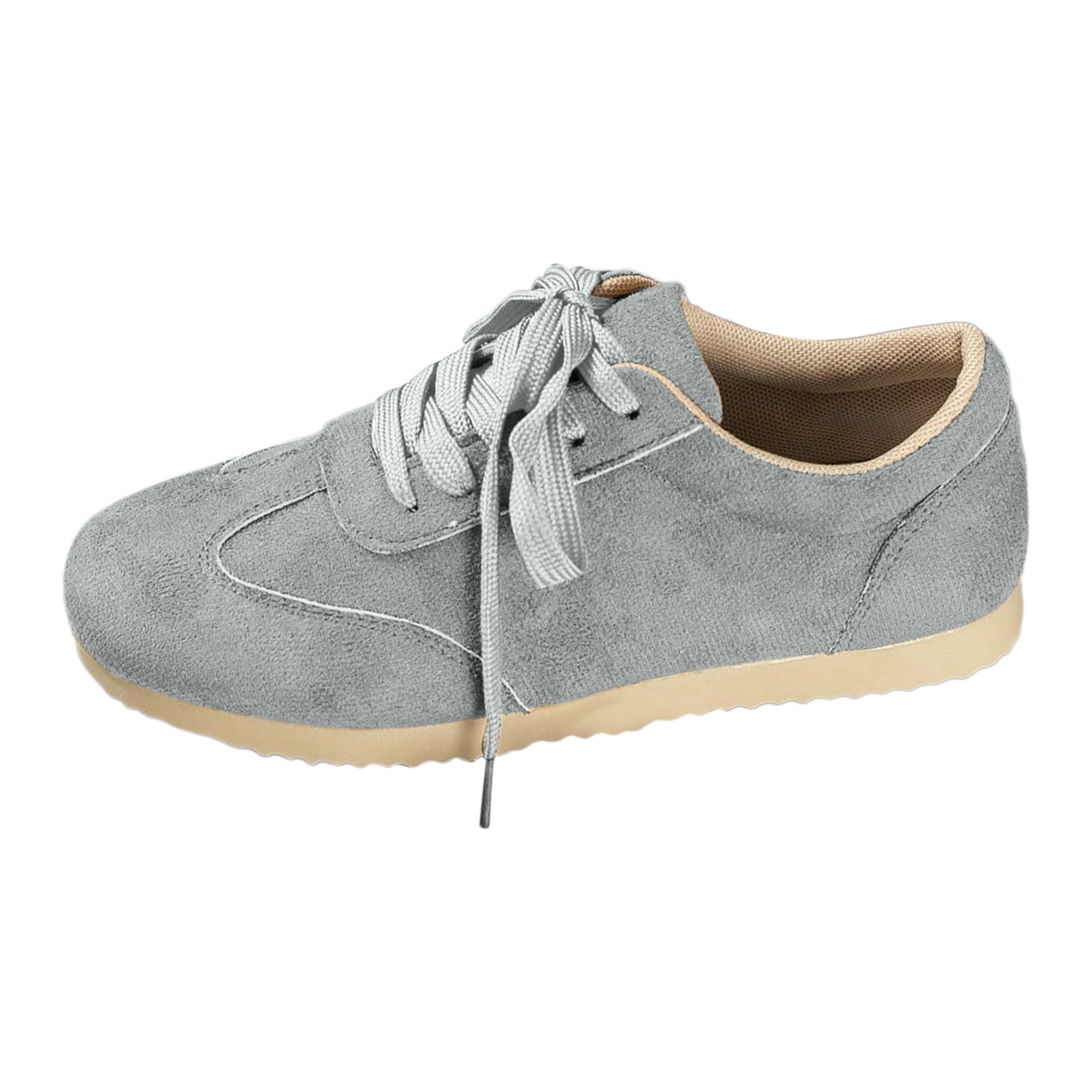 eileial Running Shoes for Women Wide Toe Box Ladies Retro Pure Colour ...