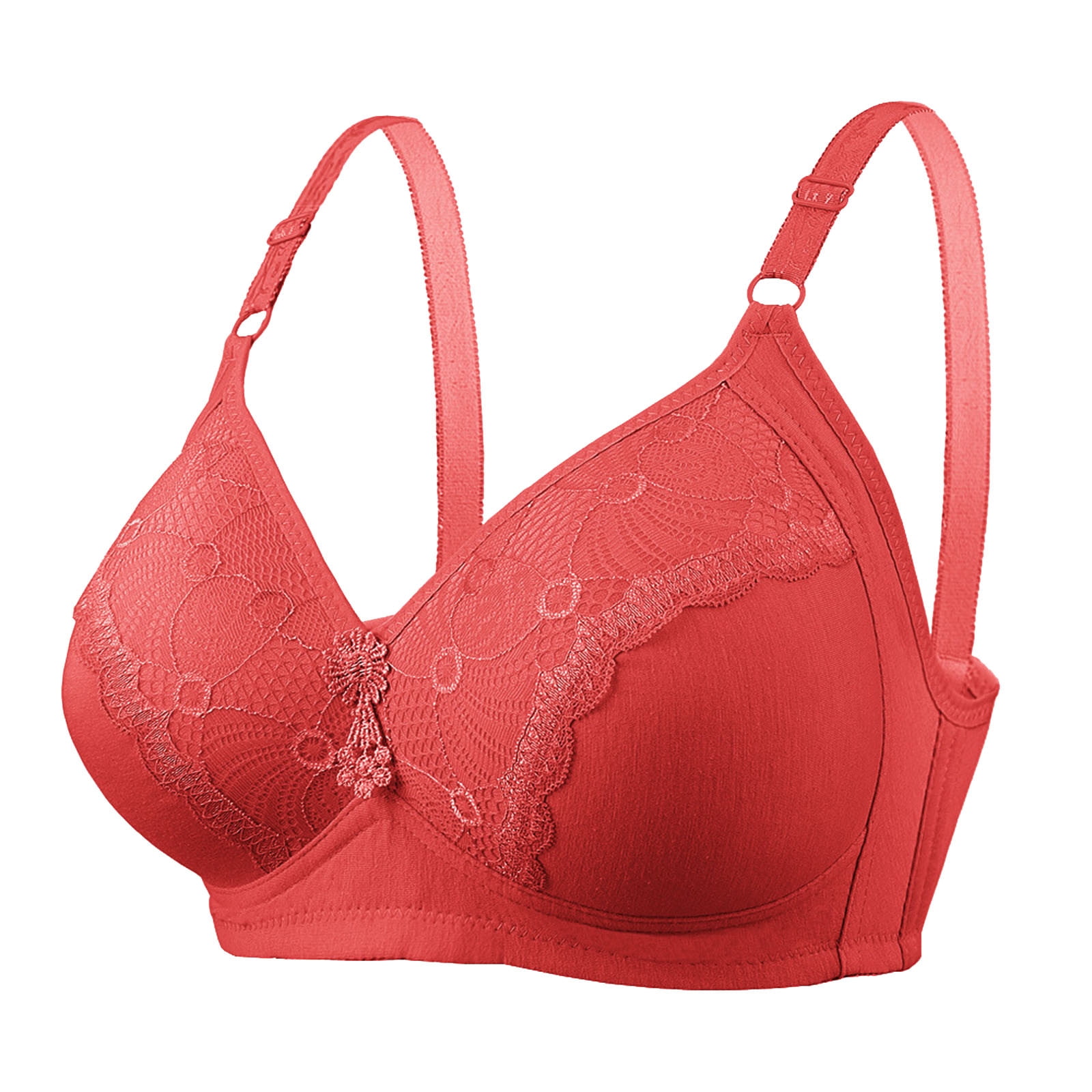 eileial Woman's Bras No Underwire Full Spush Upport Wire Free No Rims Daily Bra,Red 48/110 ...