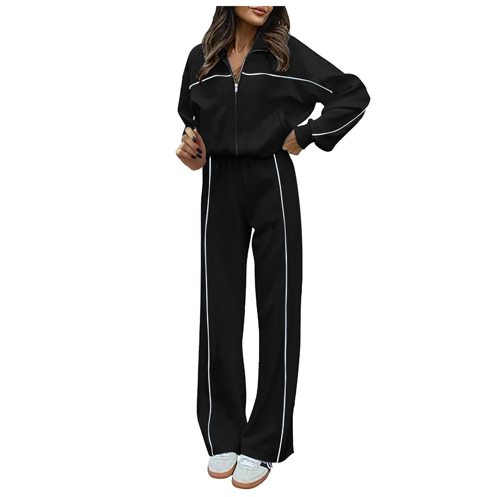 eileial Women's Two Piece Tracksuit Fall 2024 Long Sleeve Zip up ...