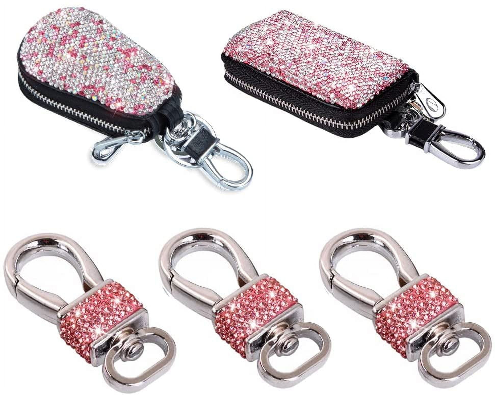 eing Car Key Case Leather Auto Smart Keychain Holder Metal Hook and ...