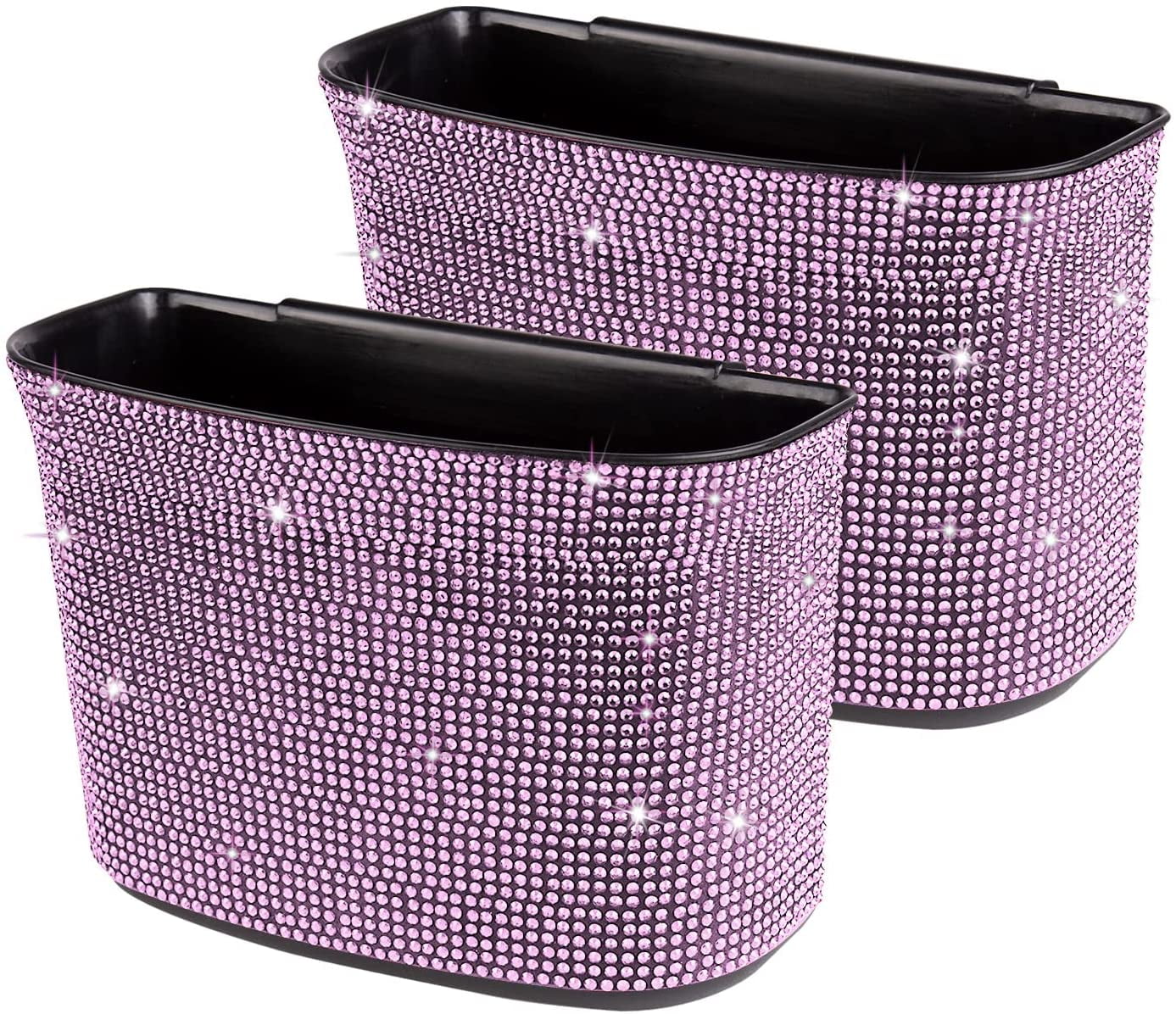 eing Car Trash Can Bling Crystal Auto Storage Pockets,100% Leak Proof ...