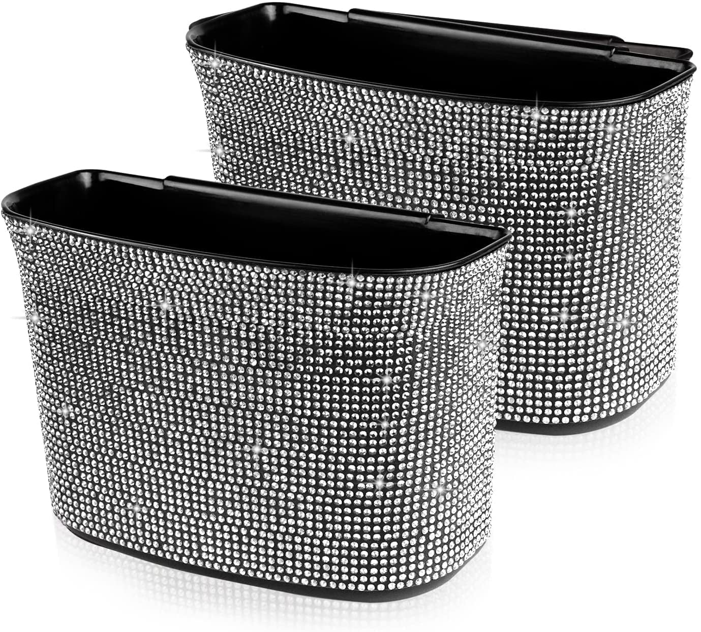 eing Car Trash Can Bling Crystal Auto Storage Pockets,100% Leak Proof ...