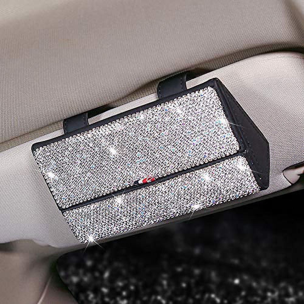 eing Glasses Holder for Car Sun Visor Bling Crystal Sun Visor Glasses ...