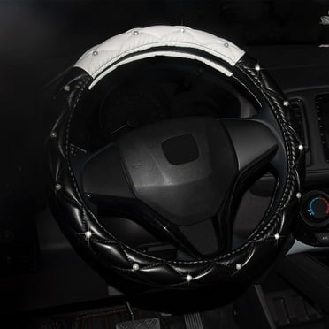 EING Steering Wheel Cover Leather Crystal Bling Anti-Slip Auto Car ...