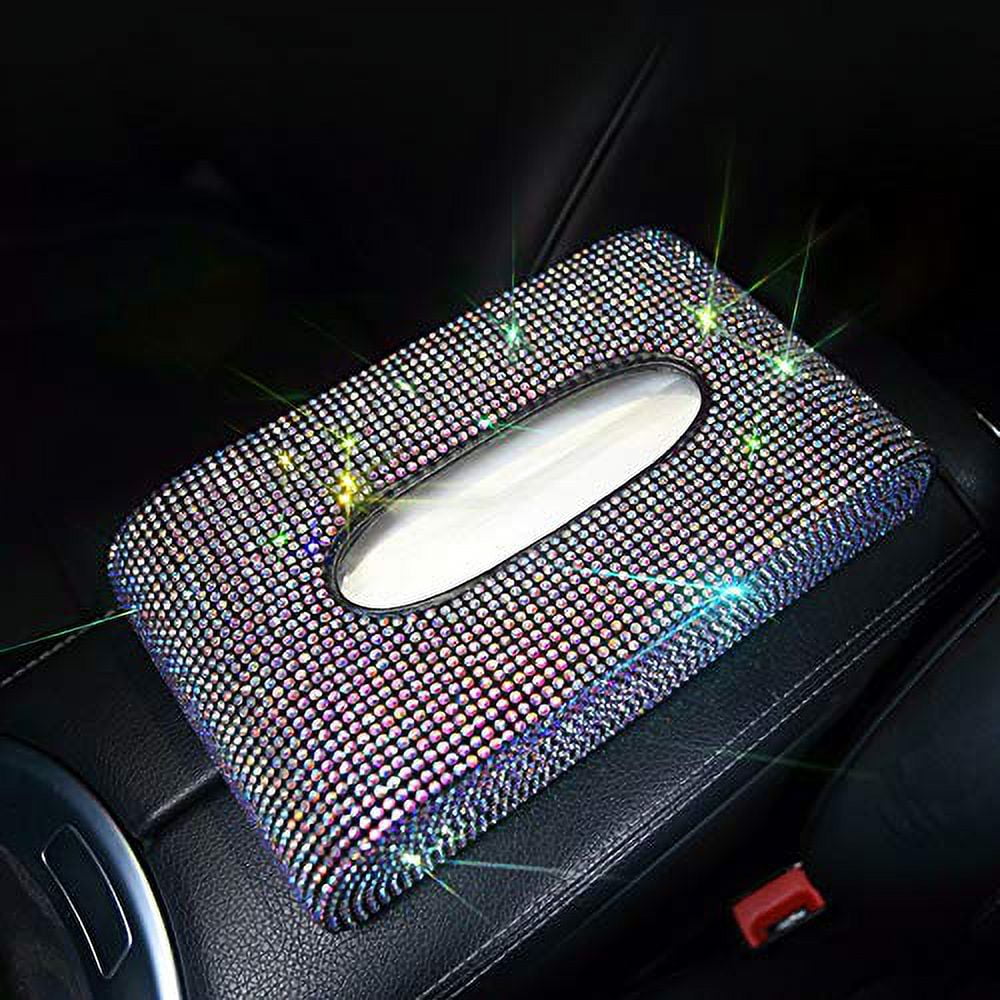 eing Leather Tissue Box Holder Bling Bling Crystal Rectangular Napkin Holder Pumping Paper Case ...