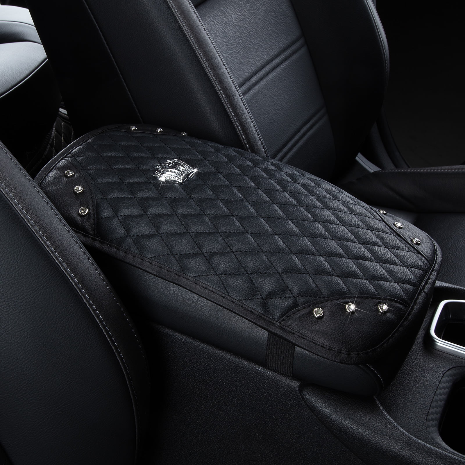 eing Pu Leather Center Console Cover with Crown,Decoration Pad Cushion ...