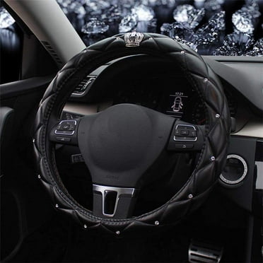 EING Steering Wheel Cover Leather Crystal Bling Anti-Slip Auto Car ...