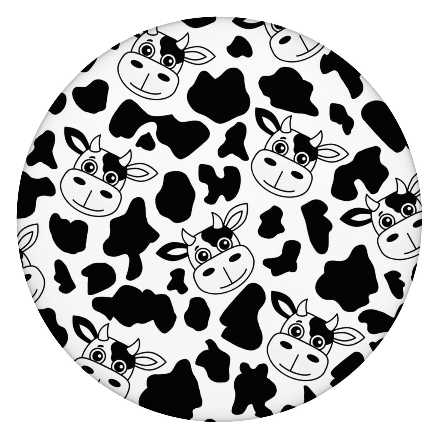 elastic drawstring decorative round tablecloth with Cow print table ...