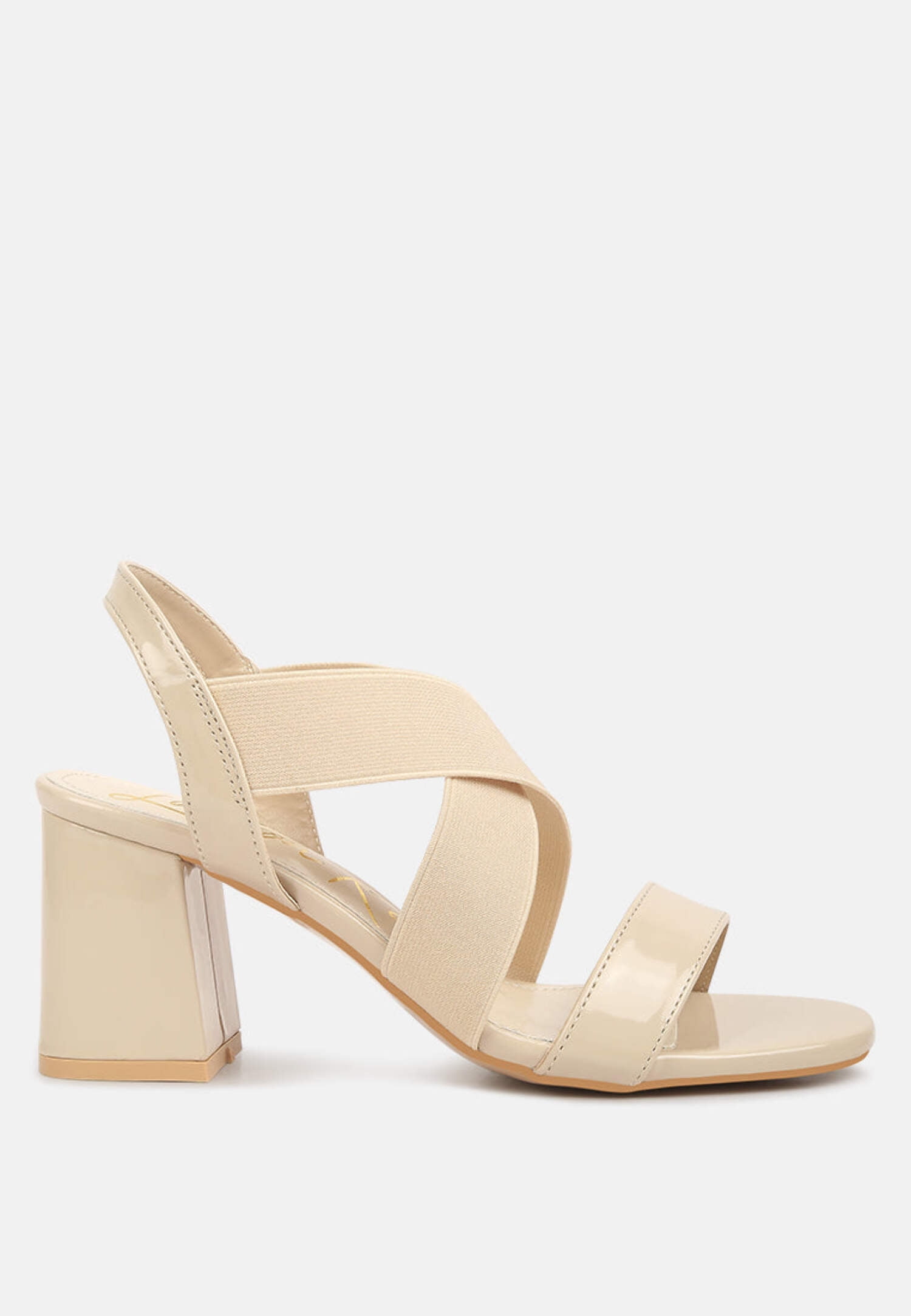 Elastic Straps Block Heel Sandals - Walmart.com