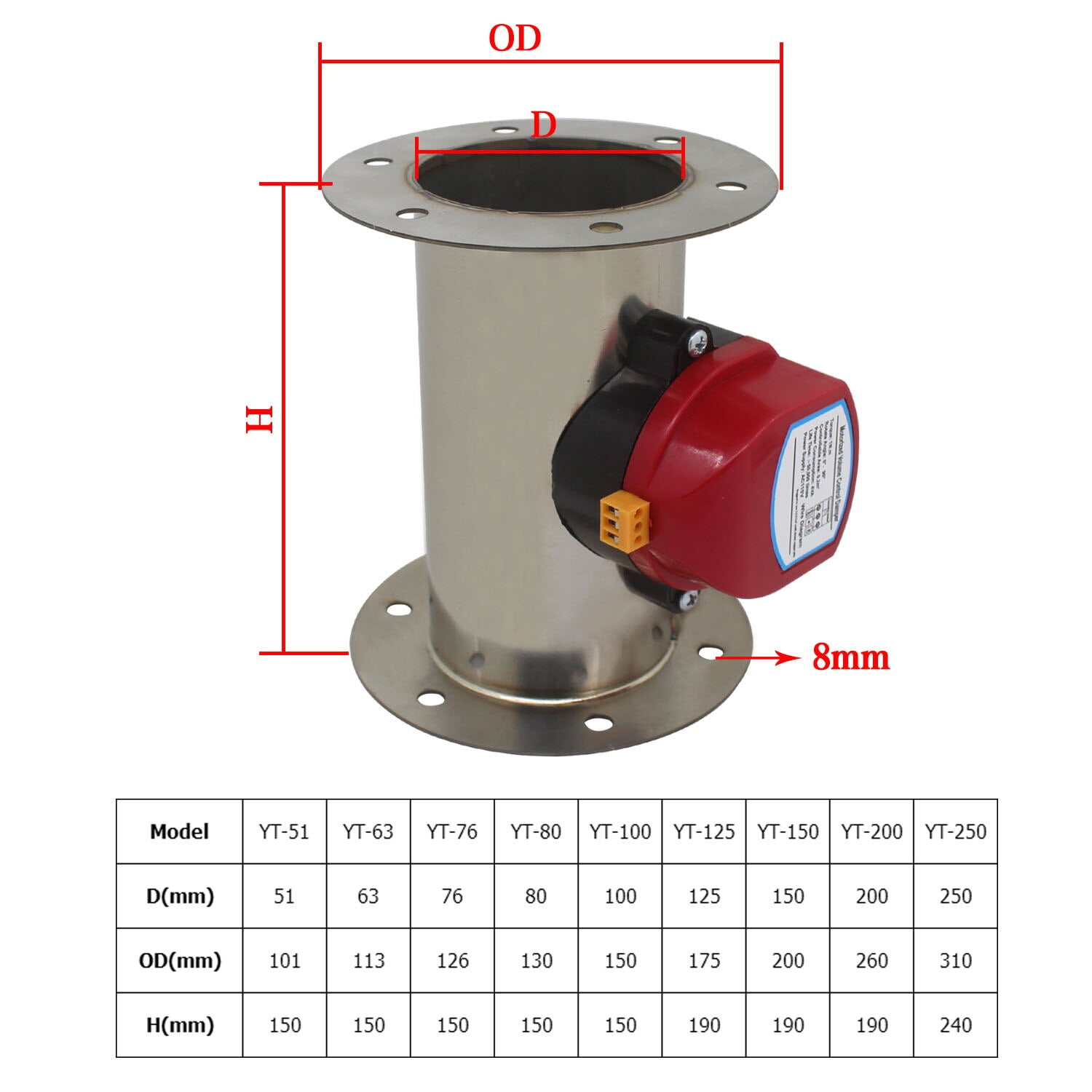 electric Motorized Damper air Duct Vent air Damper Valve Diameter ...