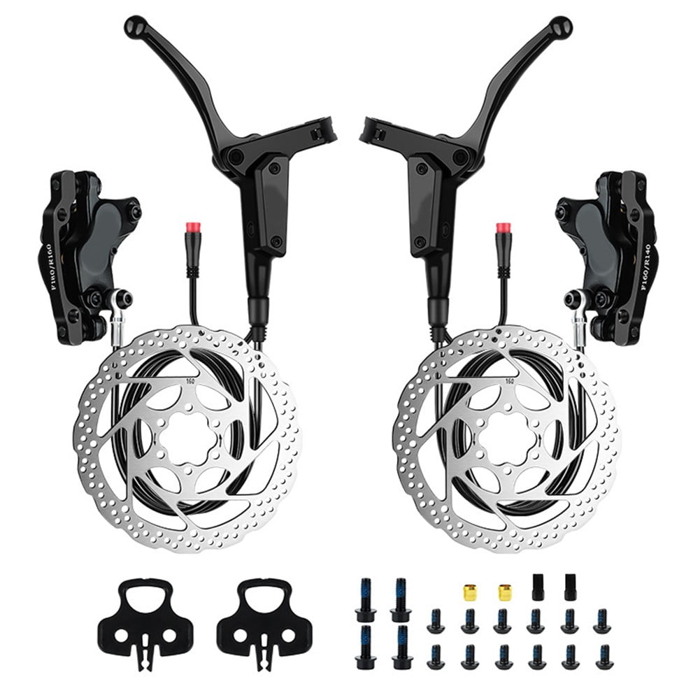 electric bike scooter hydraulic brakes set power off 4 Piston Brake ...