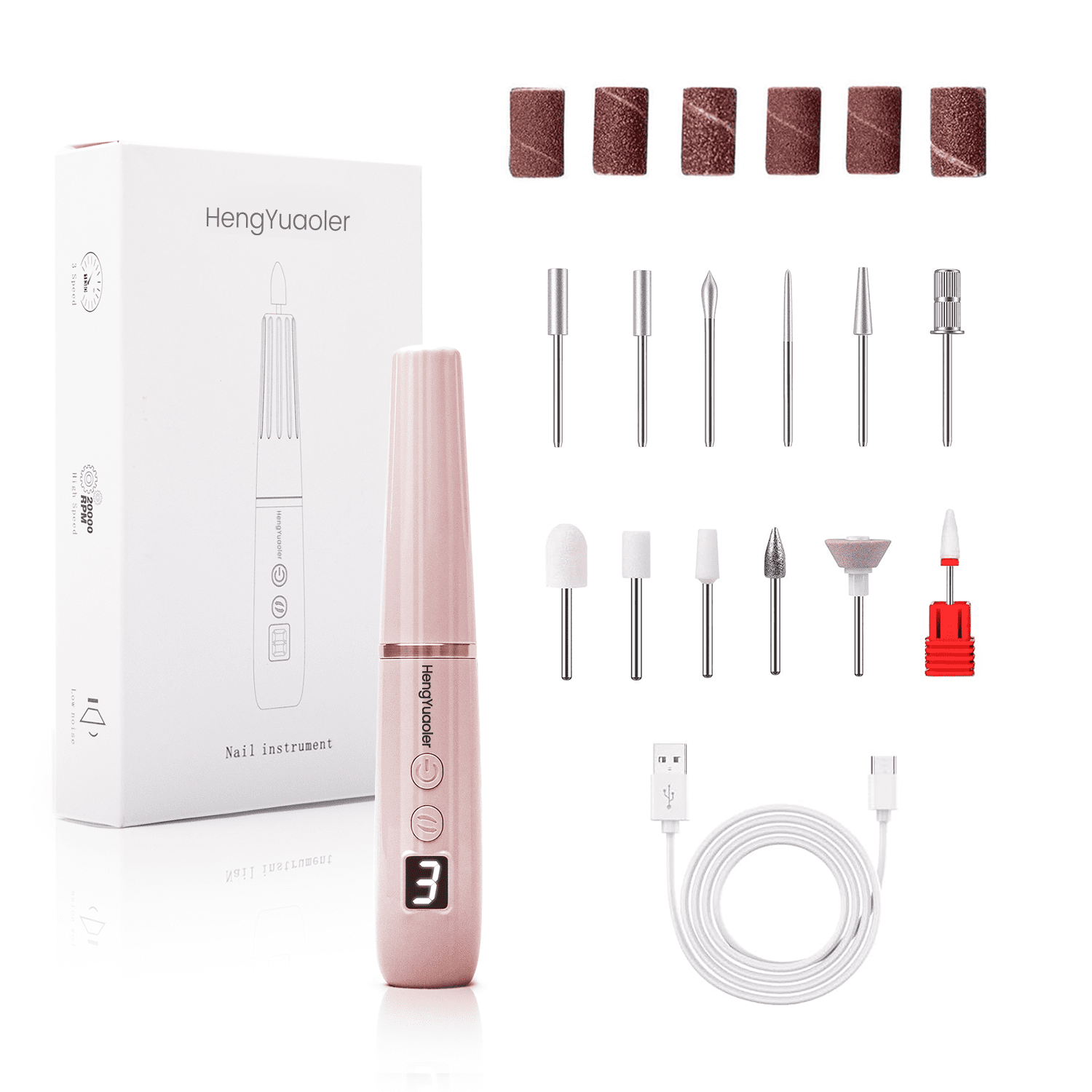 Electric Nail Polisher Professional Nail Drill Kit, Portable Electric ...