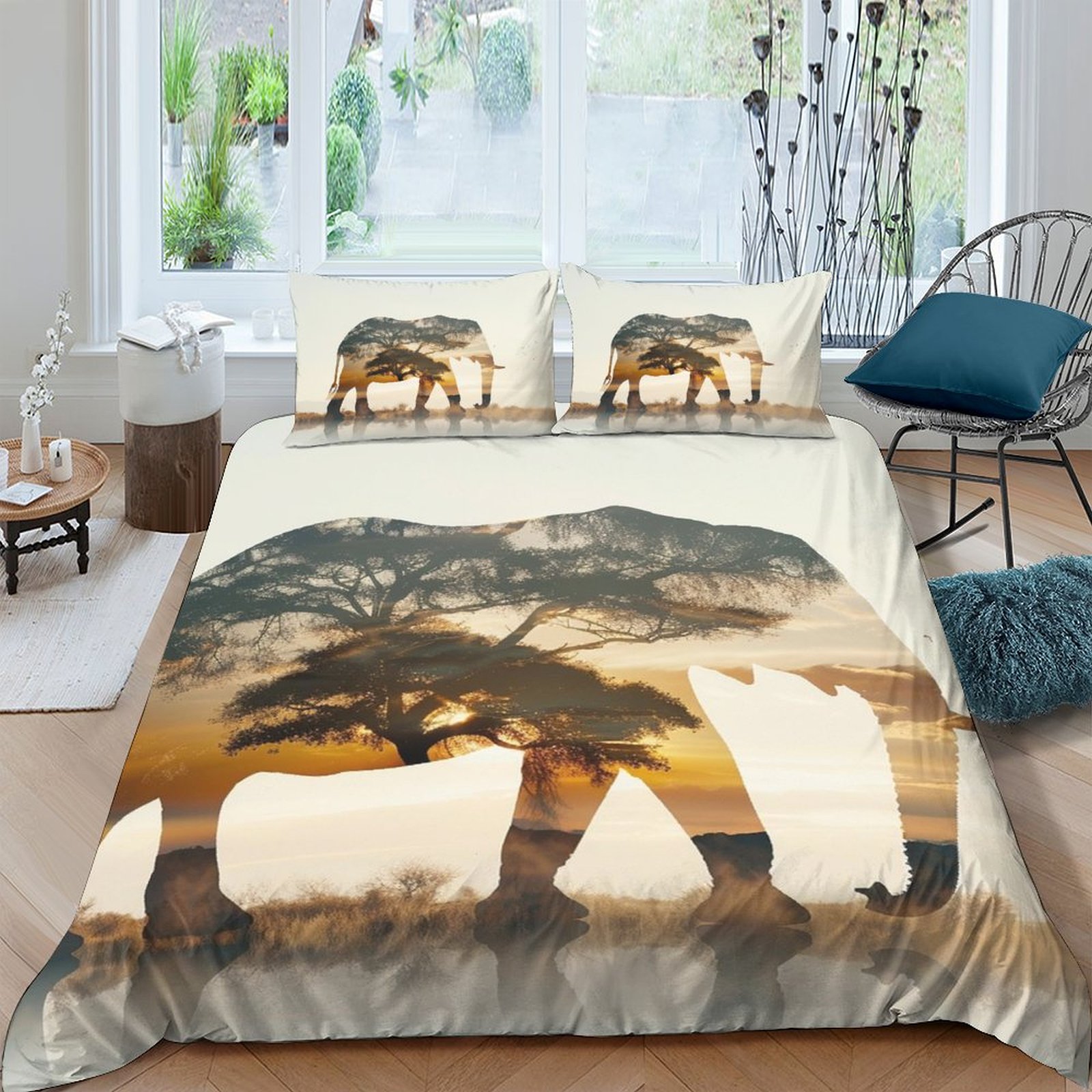 elephant Bedding Set Quilt Cover 3D Printed Duvet Cover Comforter ...